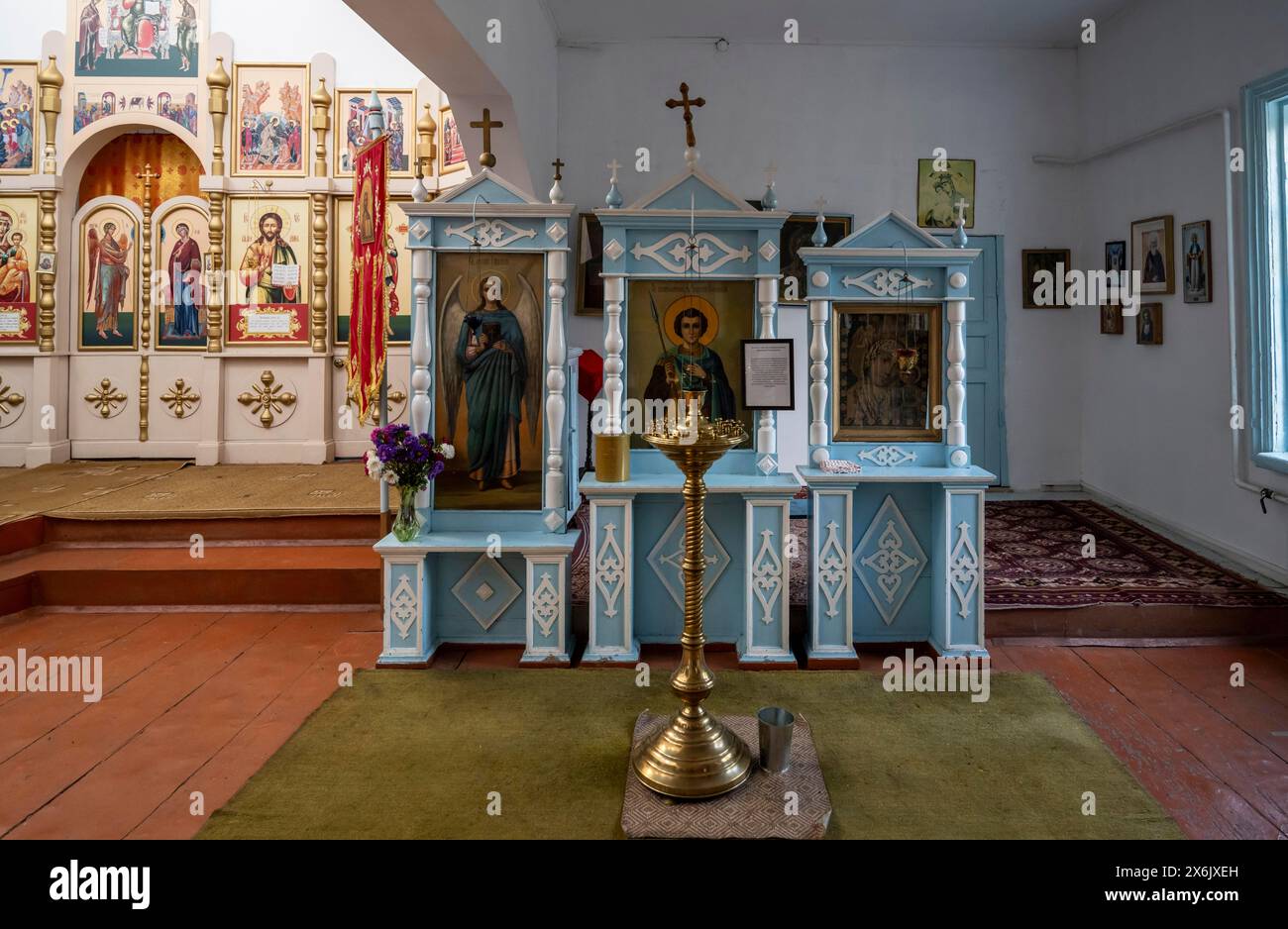 Interior view with side altar, Tserkov Russian Orthodox Church ...