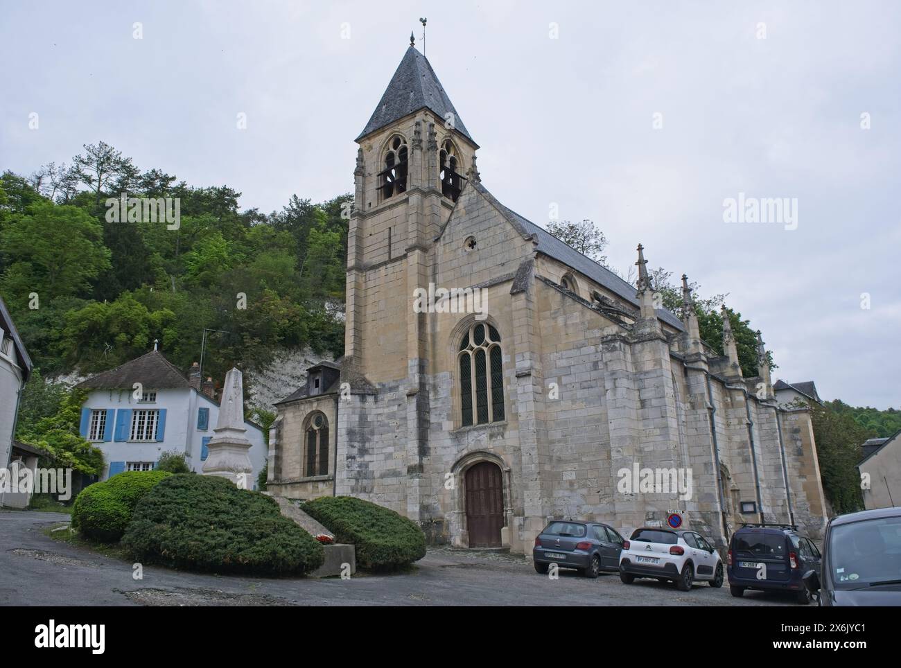 La Roche-Guyon, France - May 8, 2024: In this castle in La Roche-Guyon ...