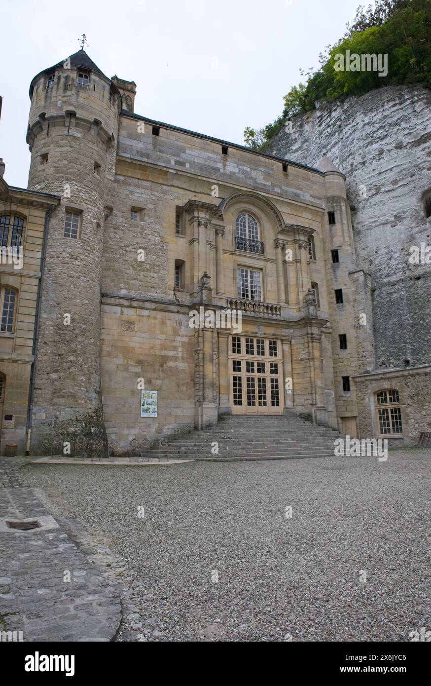 La Roche-Guyon, France - May 8, 2024: In this castle in La Roche-Guyon ...