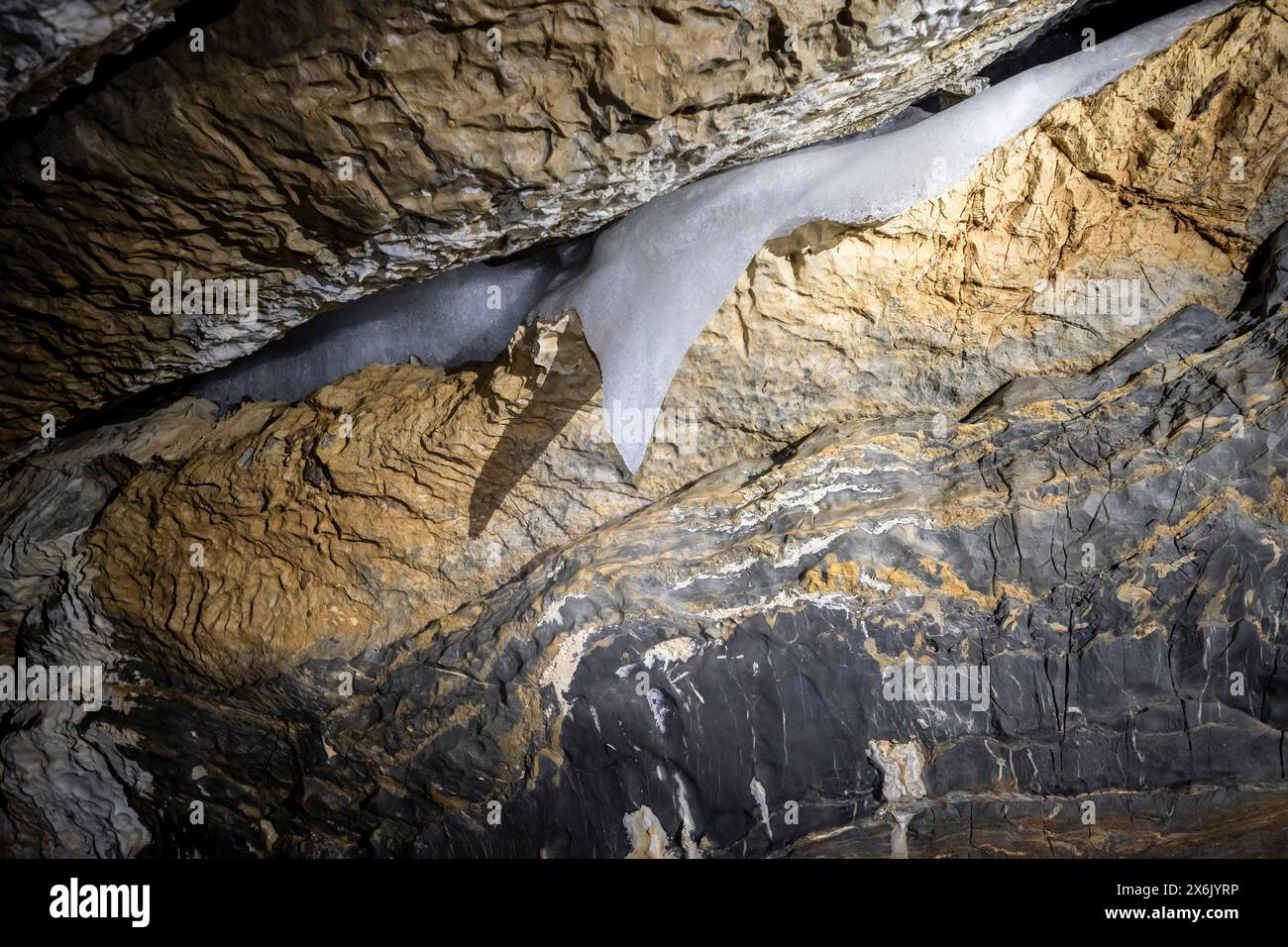 Obstans ice cave in Alta Pusteria, Carnic Alps, East Tyrol, Austria ...