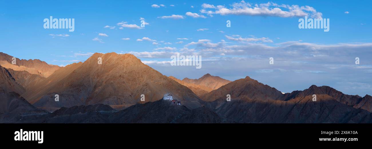 The Namgyal Tsemo Gompa monastery on Tsenmo Hill, a viewpoint over Leh ...