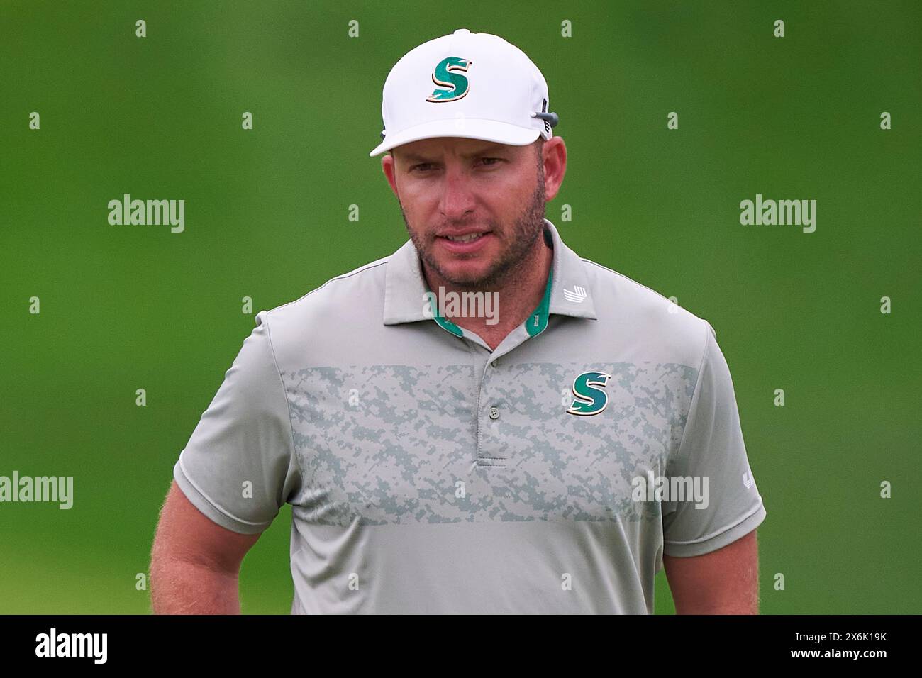 Dean Burmester of South Africa in action during a practice round prior ...
