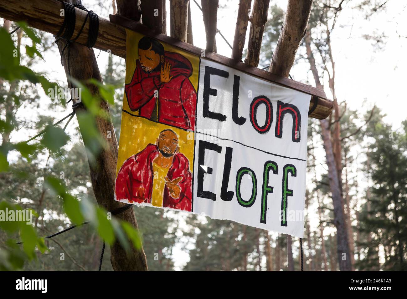 Banner Elon / Eloff from an internet meme in the occupied forest ...