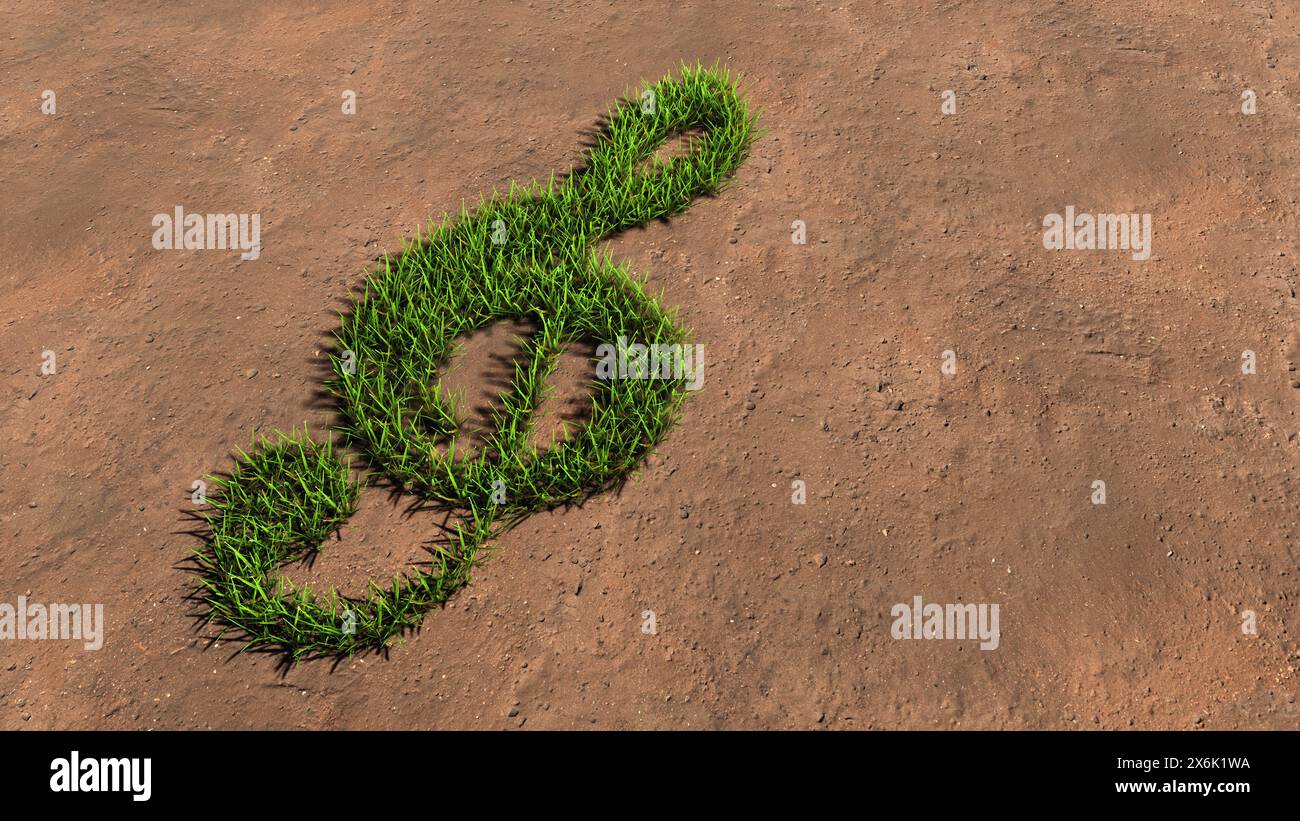 Concept or conceptual green summer lawn grass symbol shape on brown ...