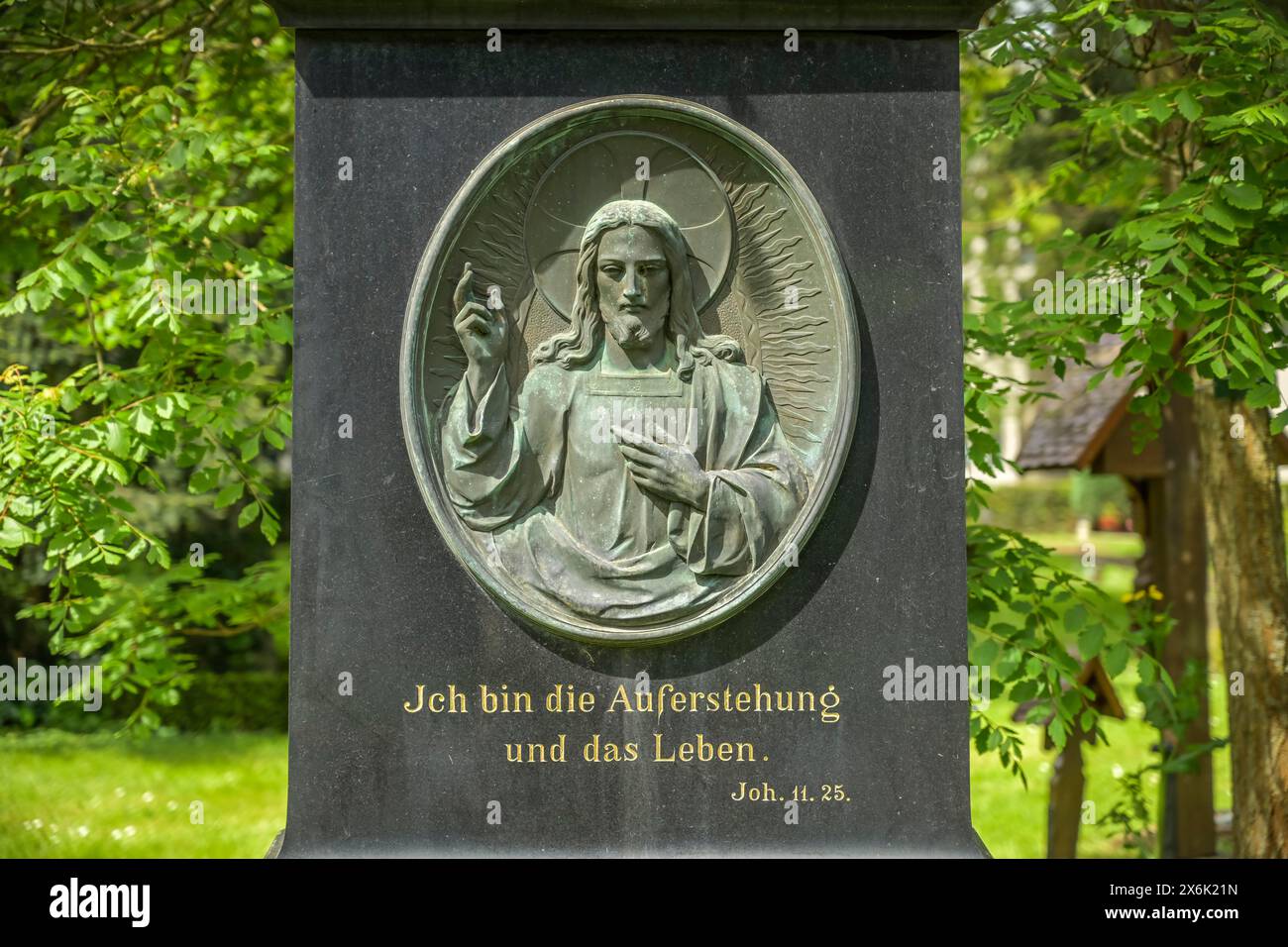 Gravestone, Jesus Christ, forest brook Cemetery, Offenburg, Baden ...
