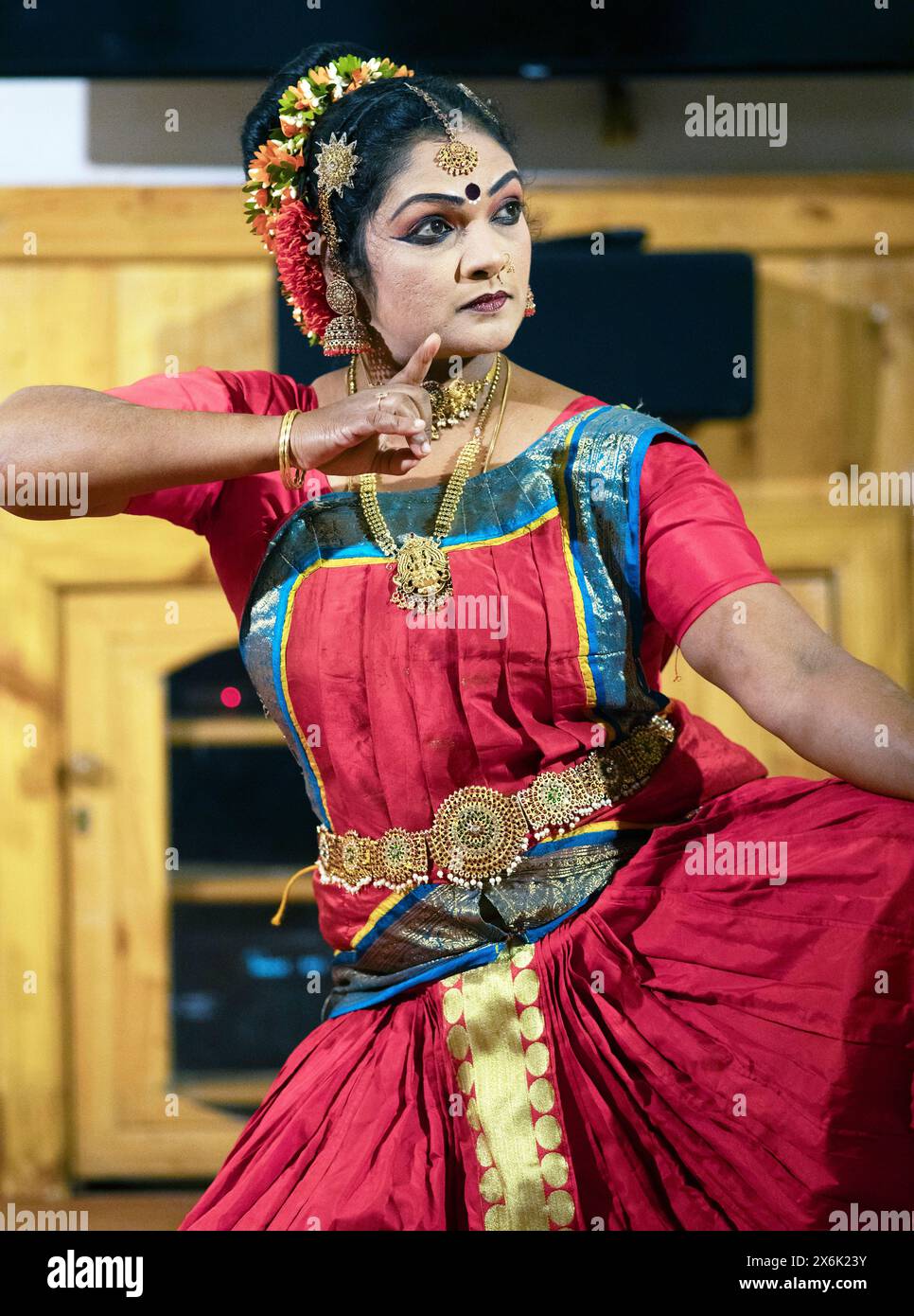 Indian dancer, 40 years old, dances Indian classical dance, Thekkady ...