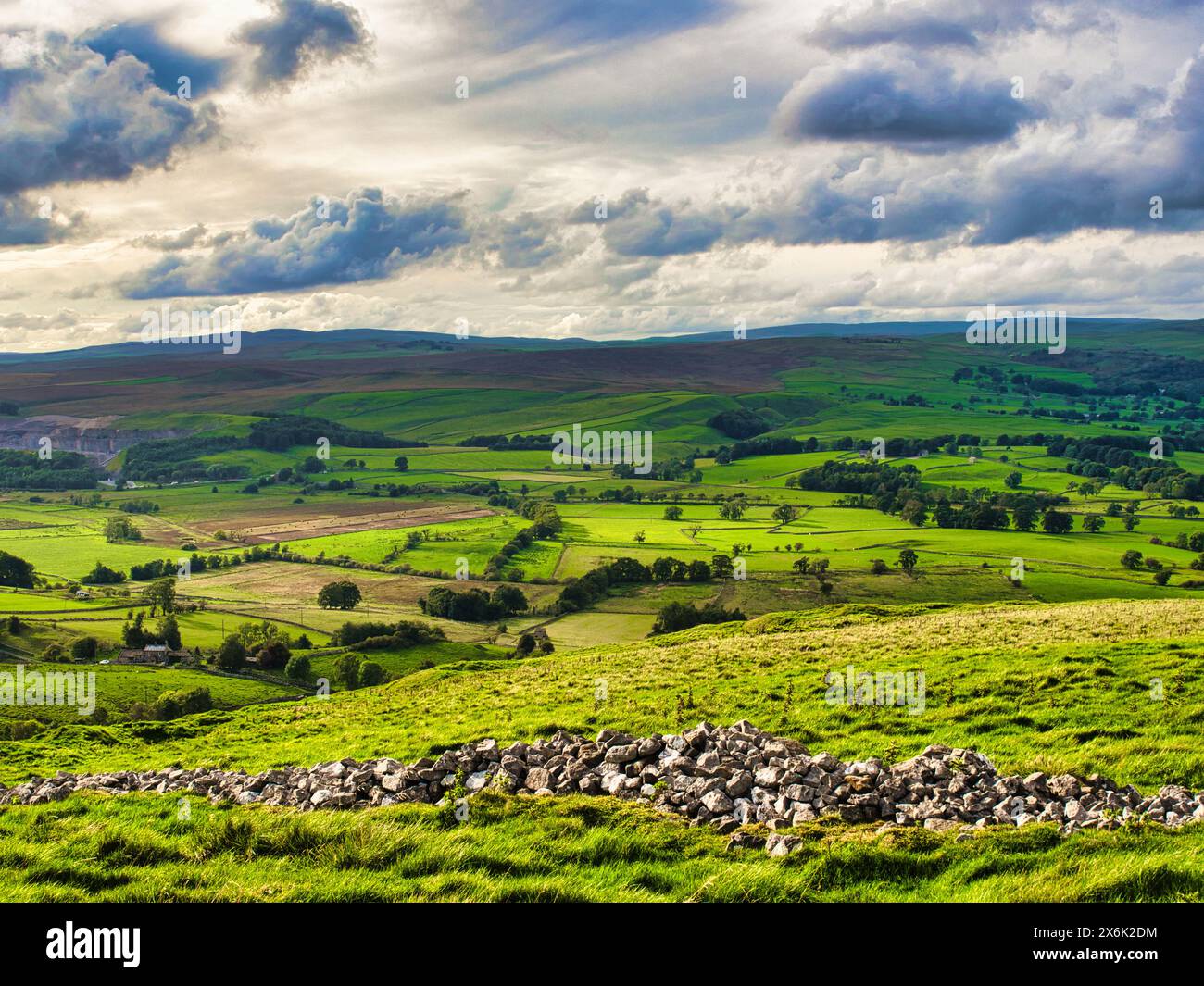Beautiful landscapes of the Yorkshire Dales. The photo is taken from ...