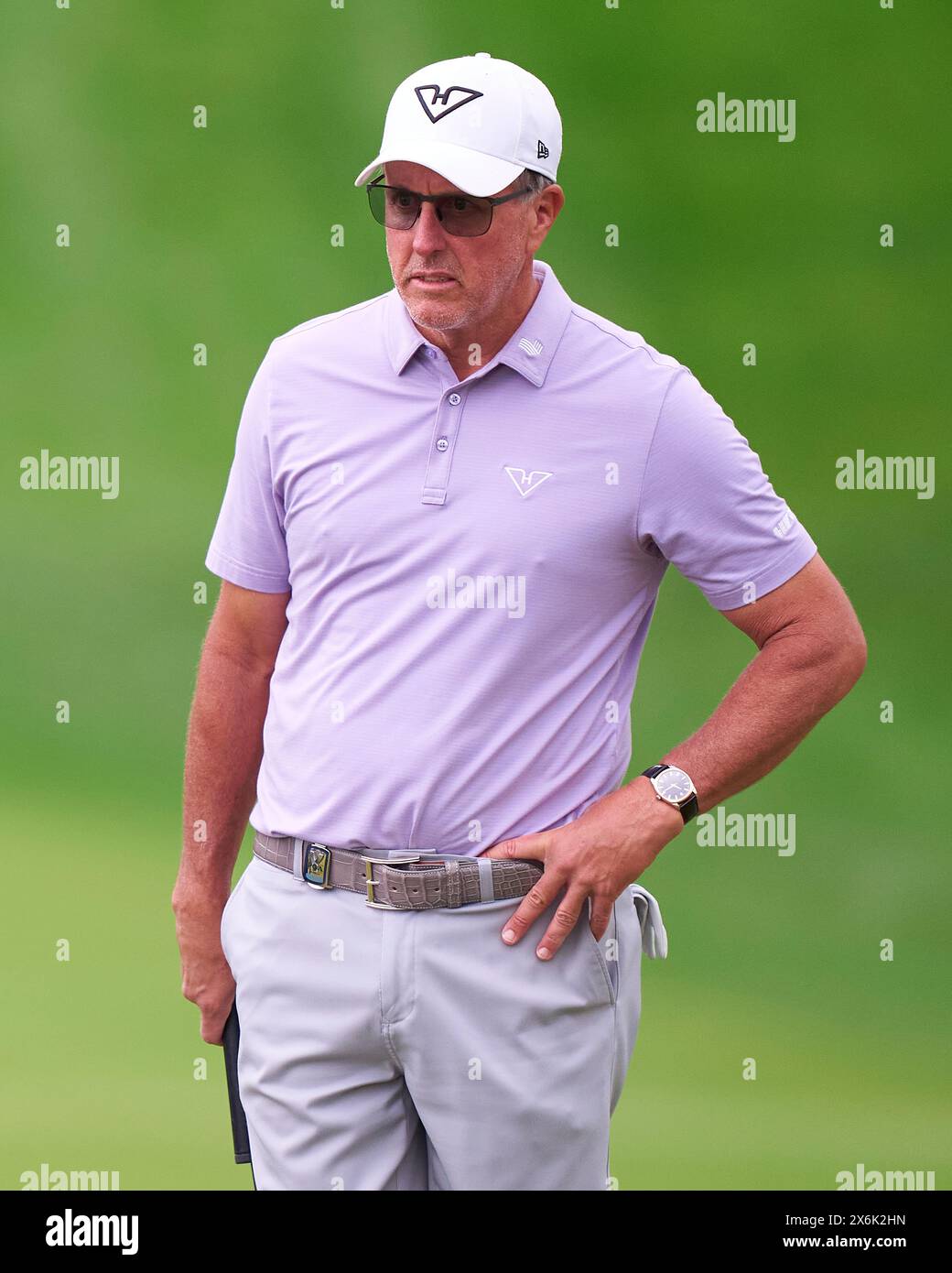 Phil Mickelson of the United States in action during a practice round ...
