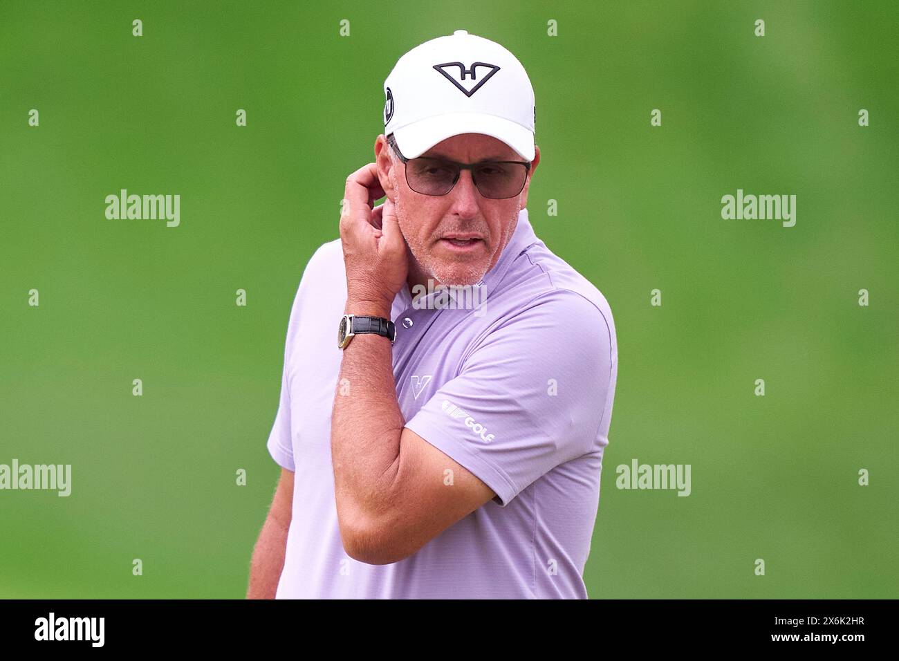 Phil Mickelson of the United States in action during a practice round ...
