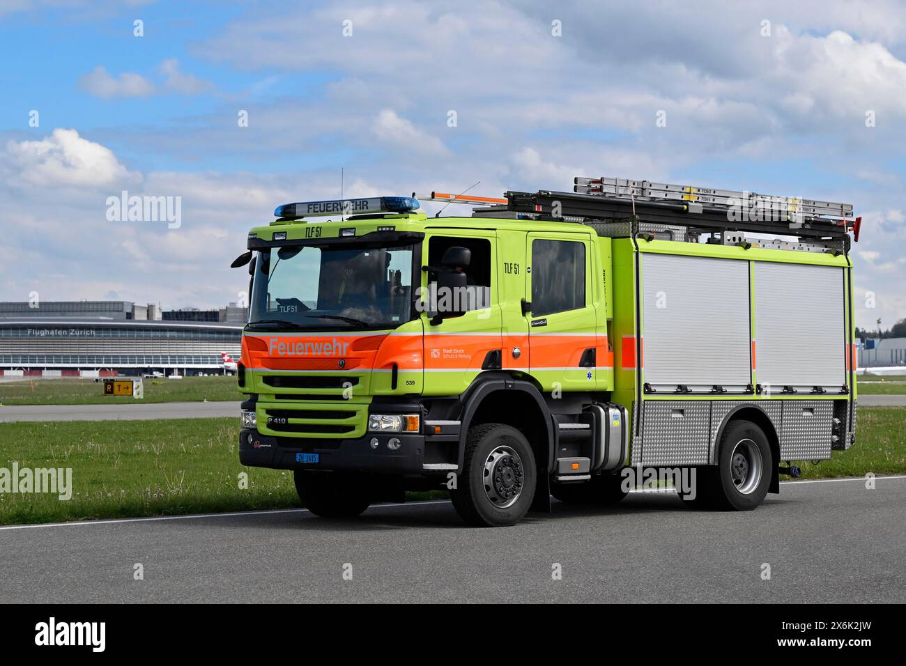 Airport fire engine, Zurich Kloten, Switzerland Stock Photo - Alamy