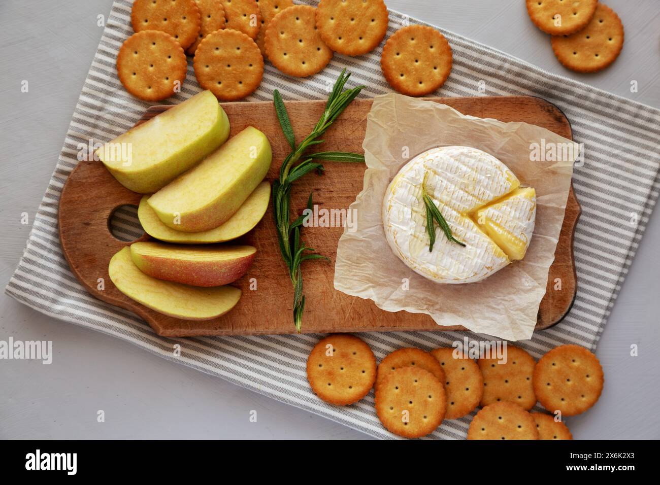 Baked Brie with Honey, top view. Flat lay, overhead, from above Stock ...