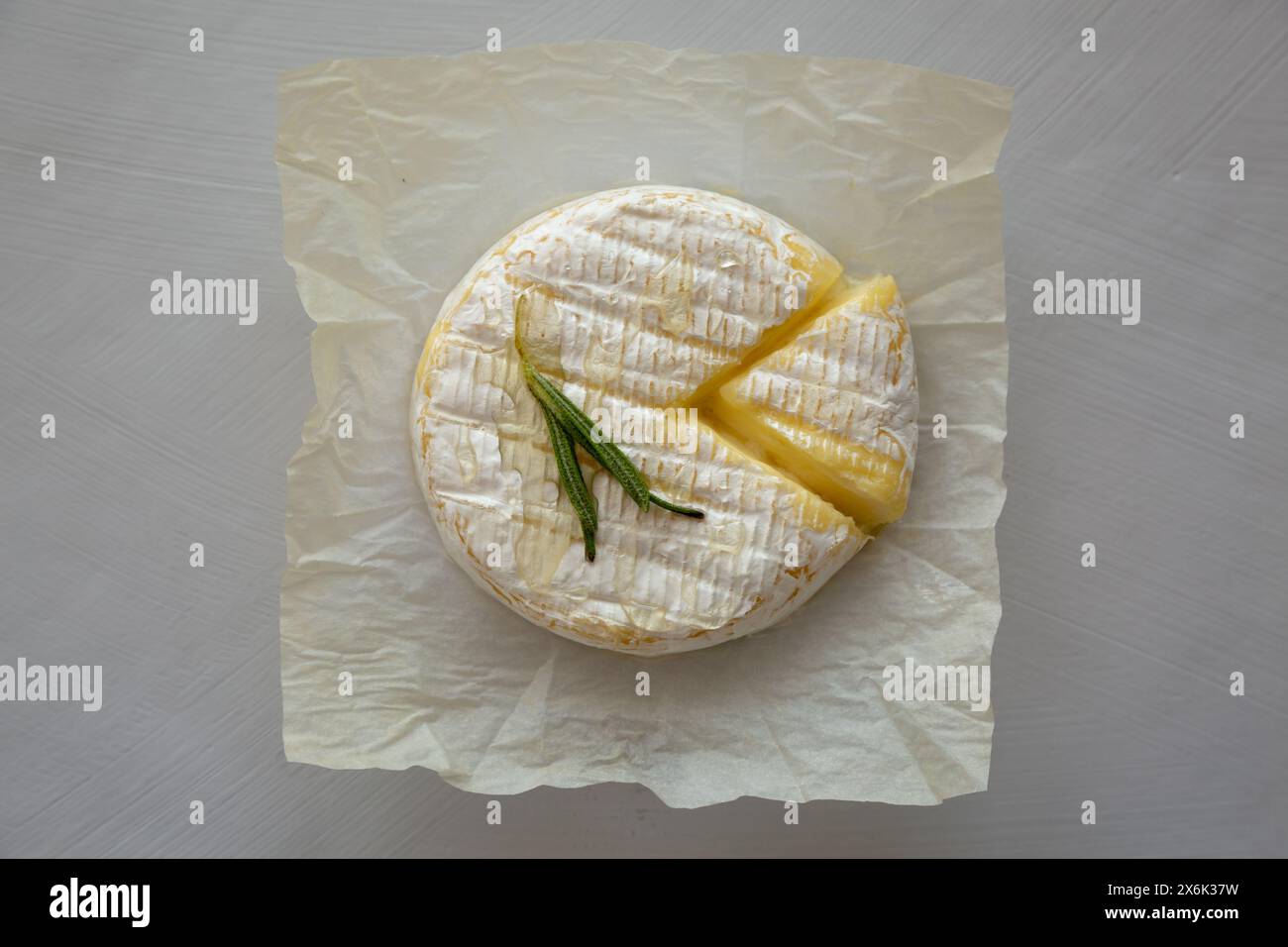 Baked Brie with Honey, top view. Flat lay, overhead, from above Stock ...