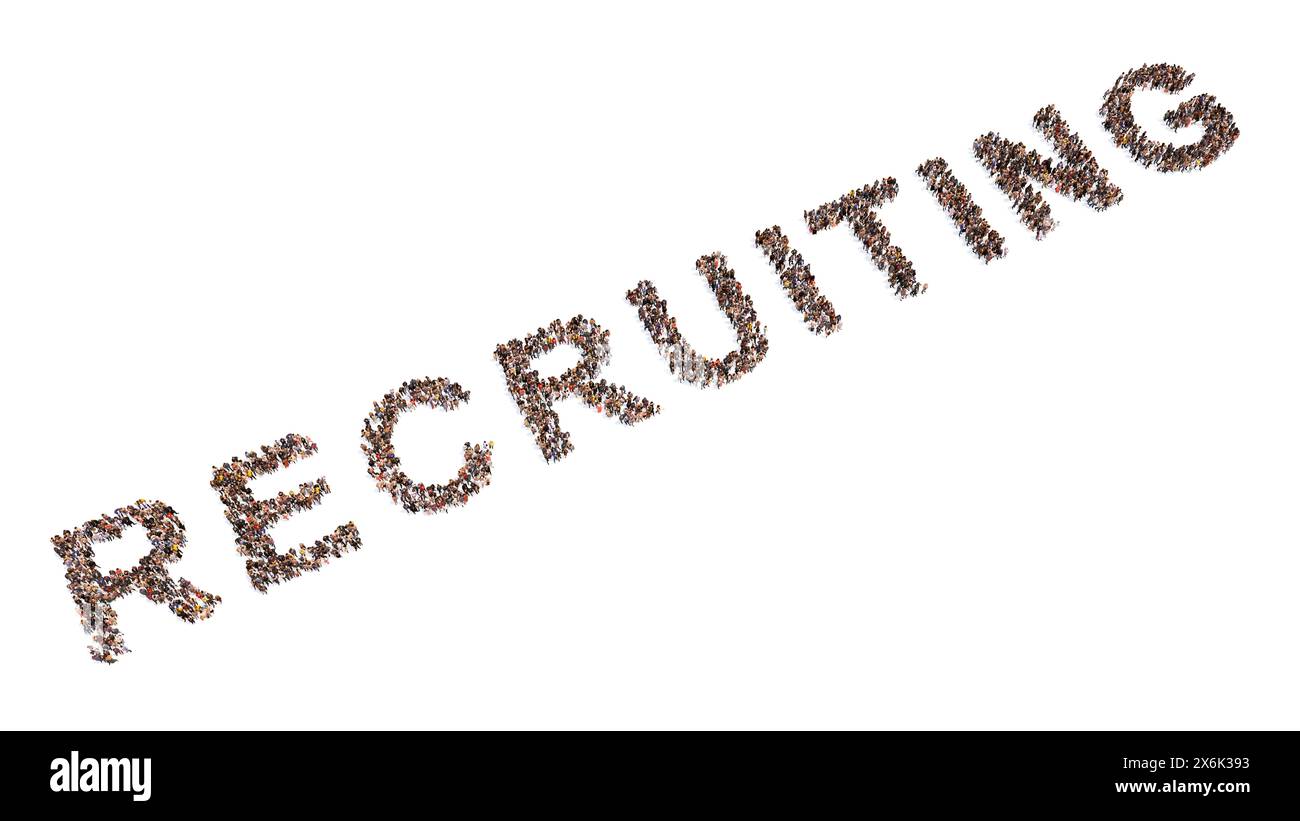 Concept conceptual large community of people forming the word ...