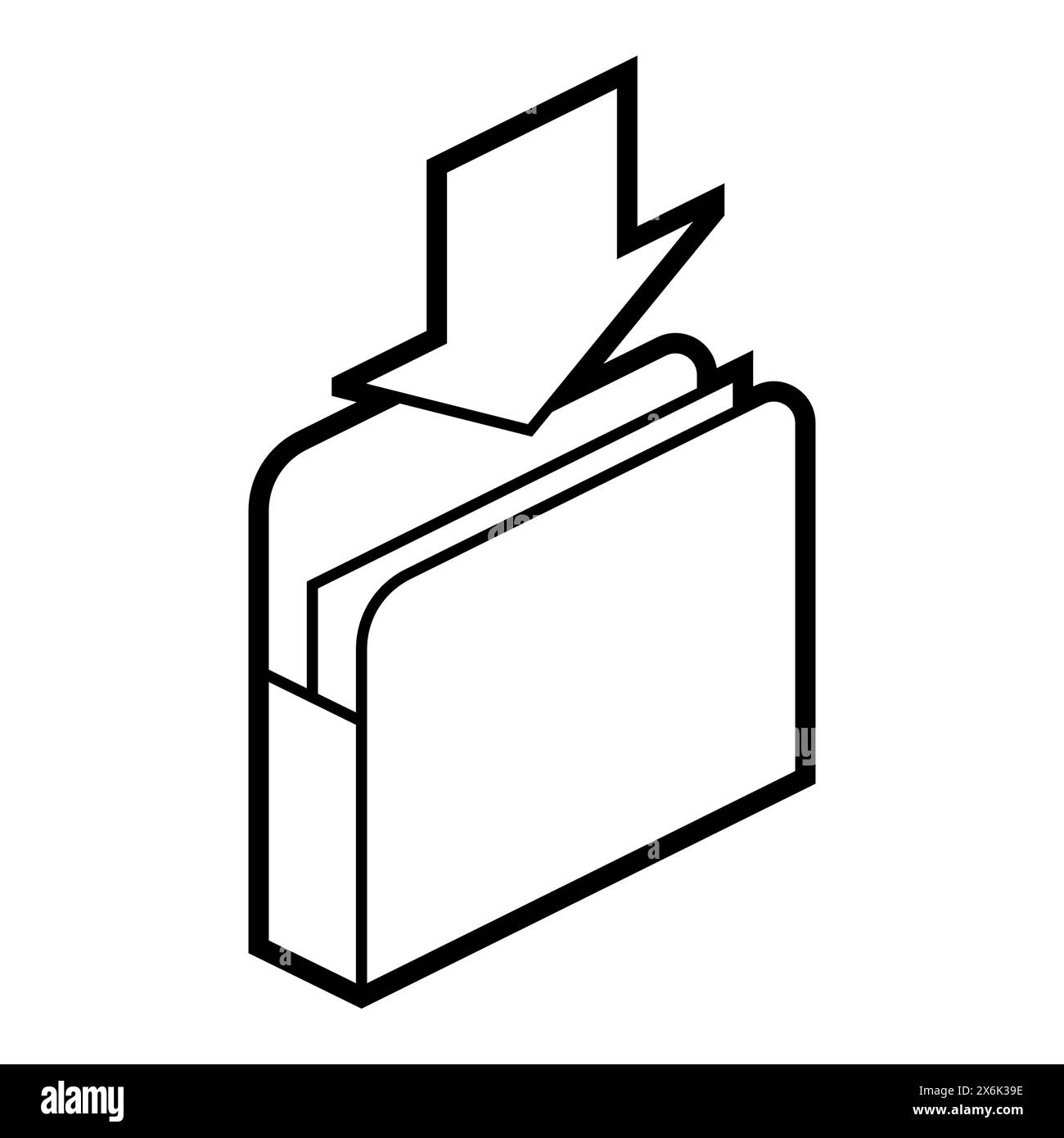 Folder for paper icon in isometry. Uploading information and files. Image for website, app, logo ...