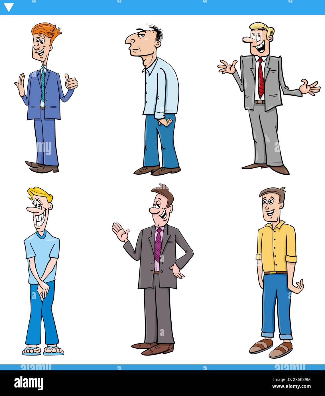 Cartoon illustration of funny men comic characters set Stock Vector ...