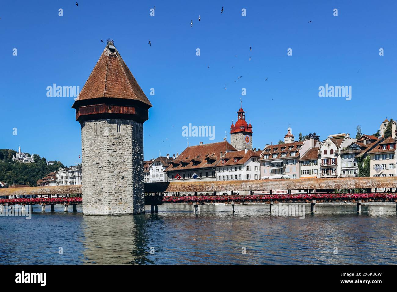 The Kapellbrucke (literally, Chapel Bridge), a covered wooden ...