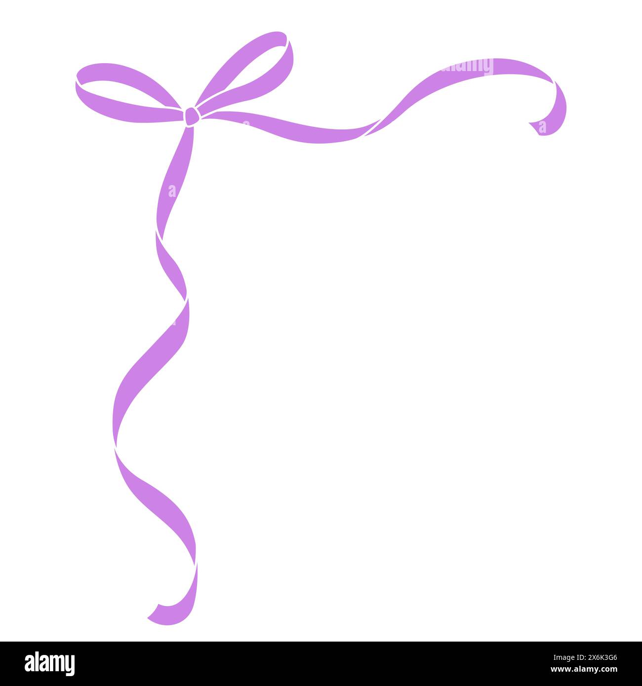 Curly ribbon with bow. Beautiful decorative elegant tape Stock Vector ...
