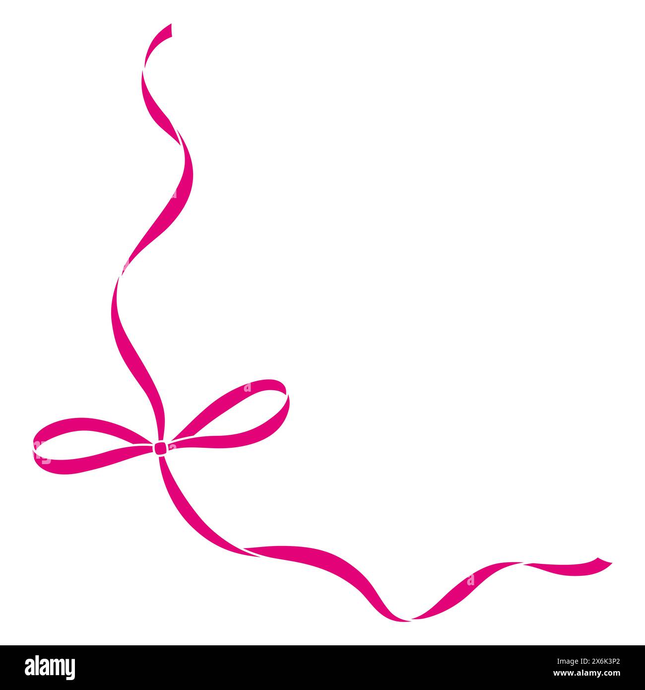 Curly ribbon with bow. Beautiful decorative elegant tape Stock Vector ...