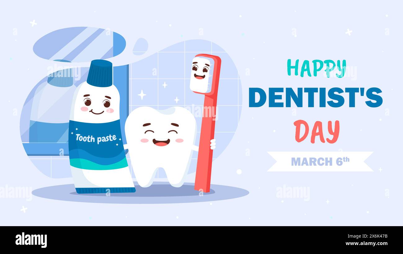 Happy dentists day vector poster Stock Vector Image & Art - Alamy