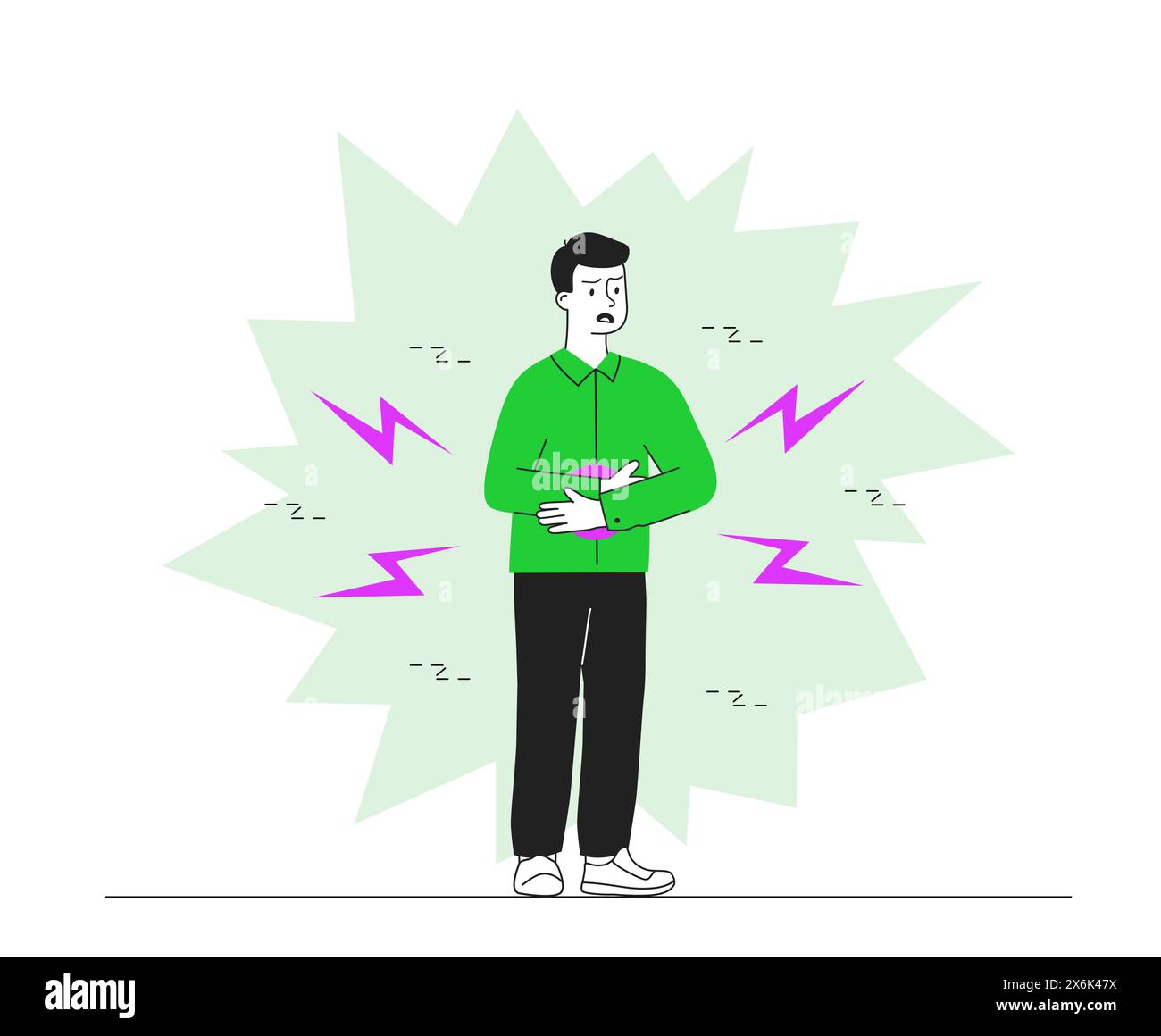 Man with abdominal pain vector simple Stock Vector Image & Art - Alamy