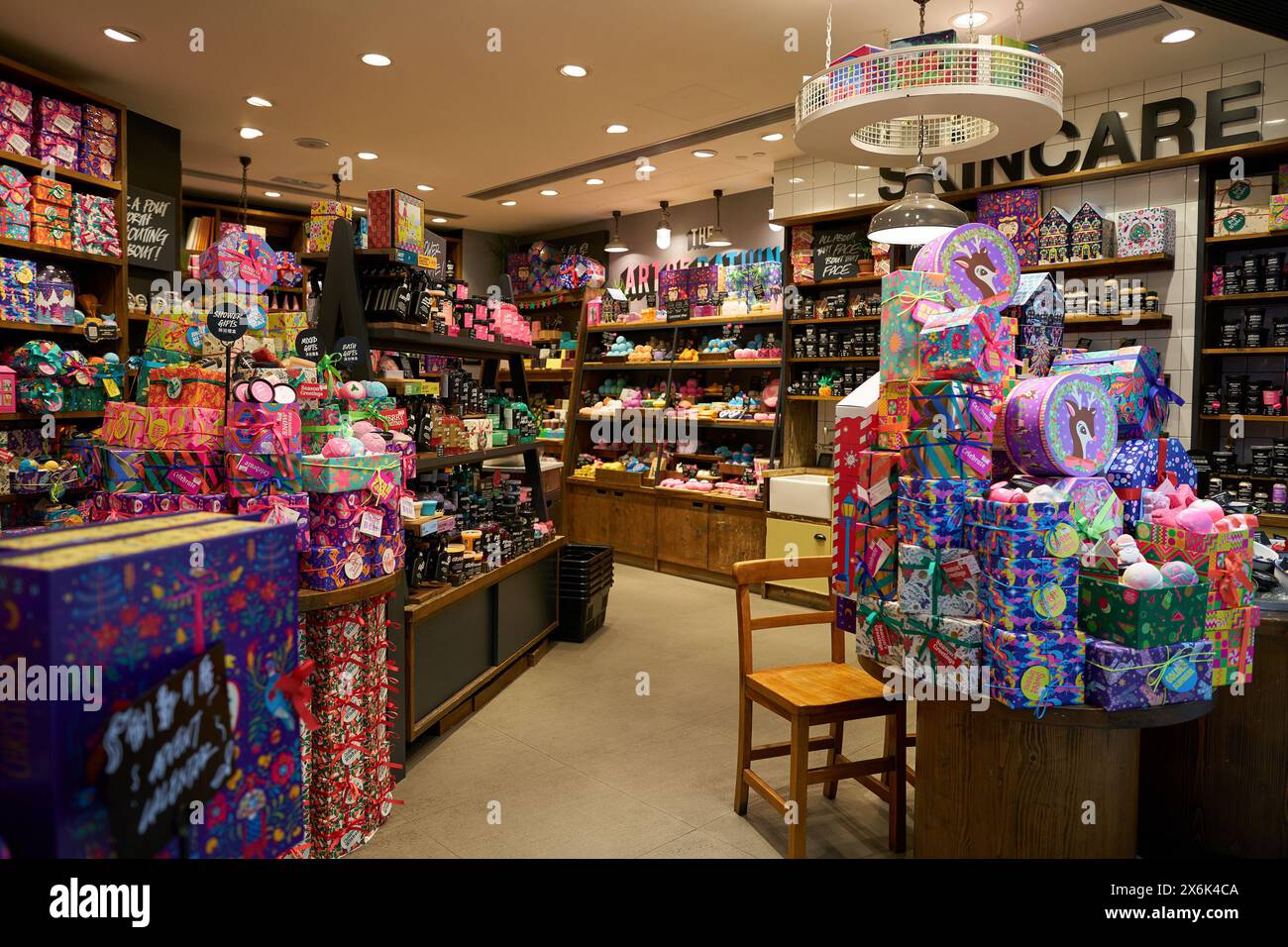 HONG KONG, CHINA - DECEMBER 04, 2023: assorted cosmetics displayed at ...