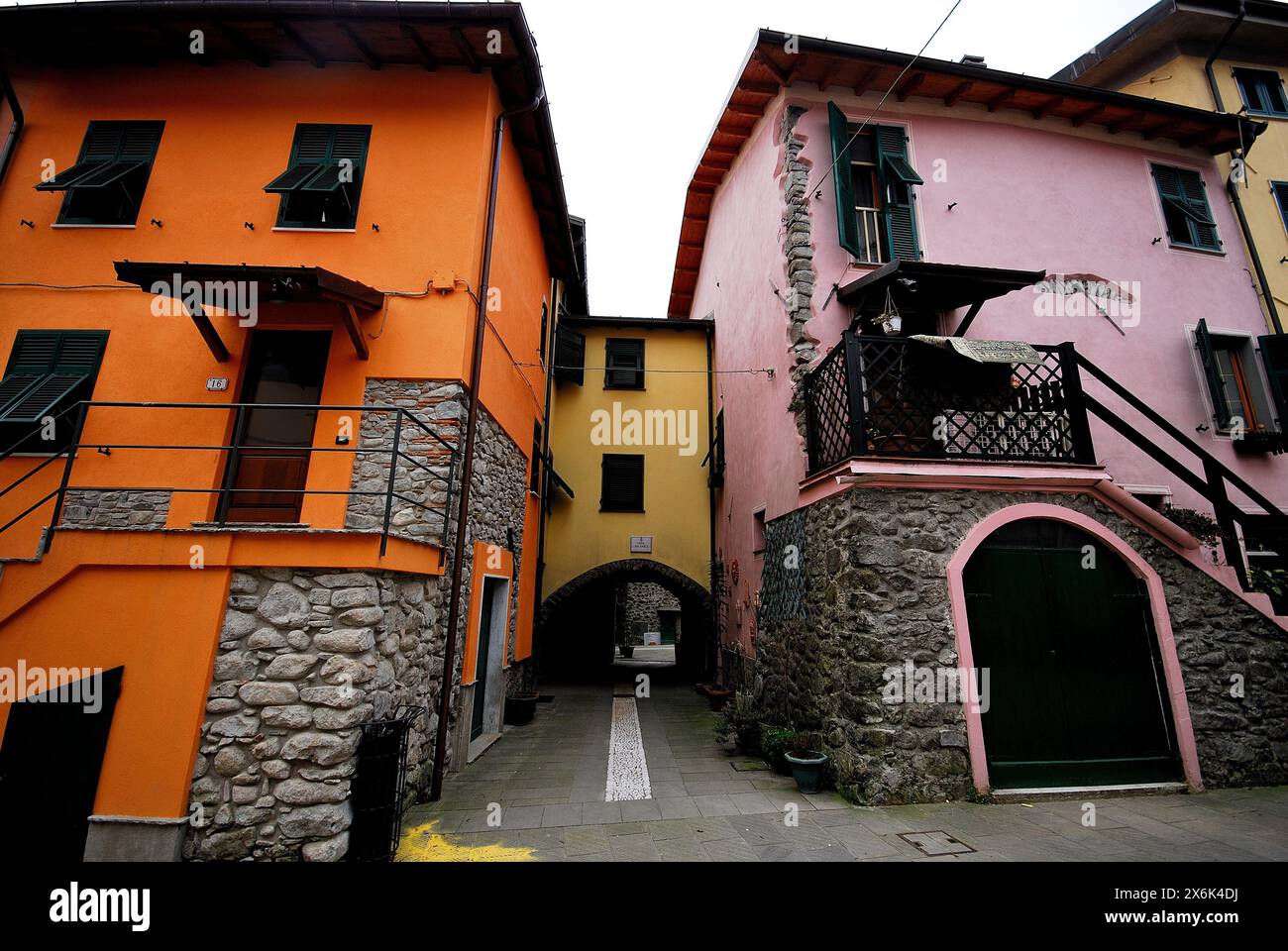 Color street of Brugnato, La Spezia, Liguria, Italy Stock Photo - Alamy