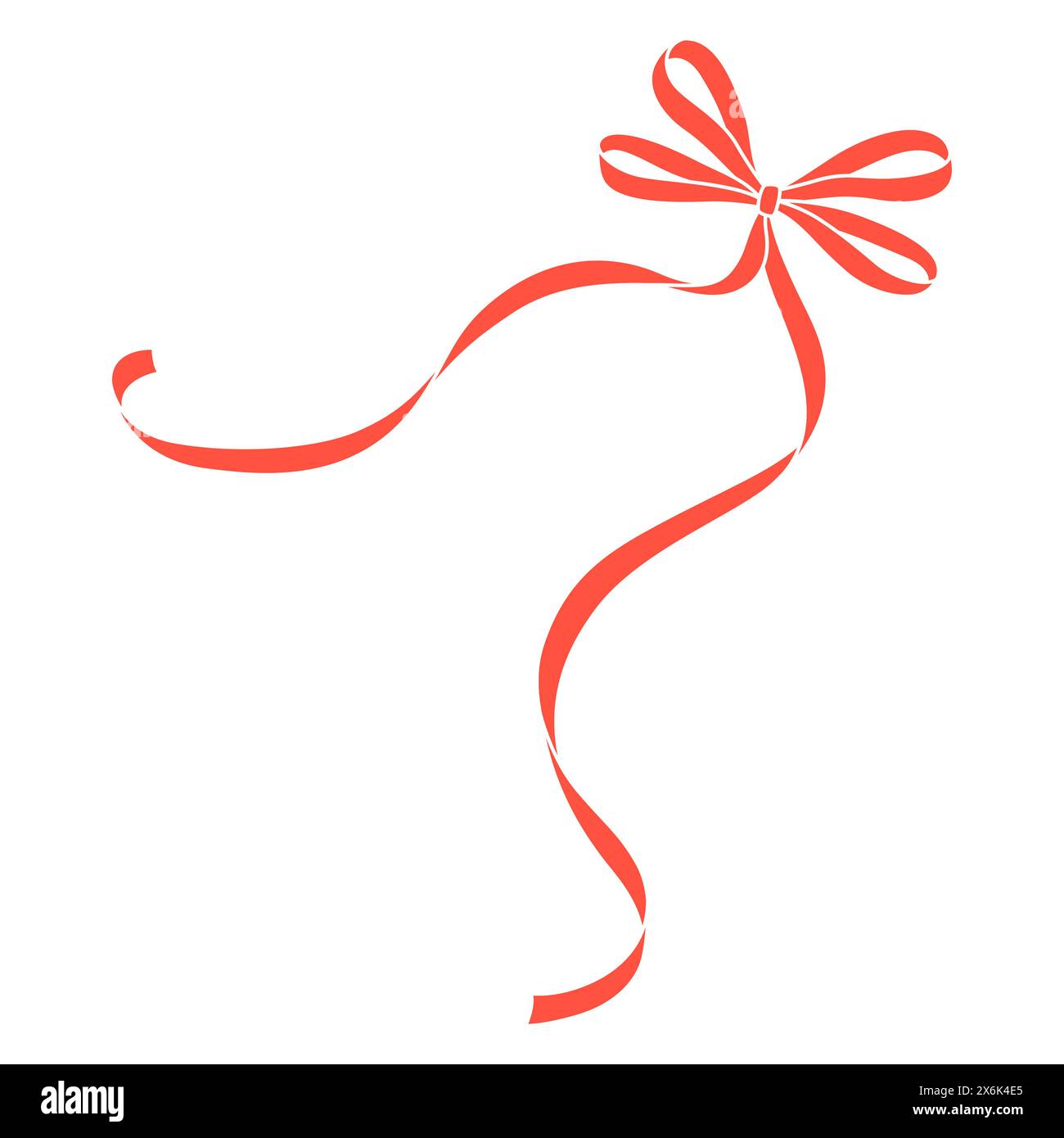 Curly ribbon with bow. Beautiful decorative elegant tape Stock Vector ...
