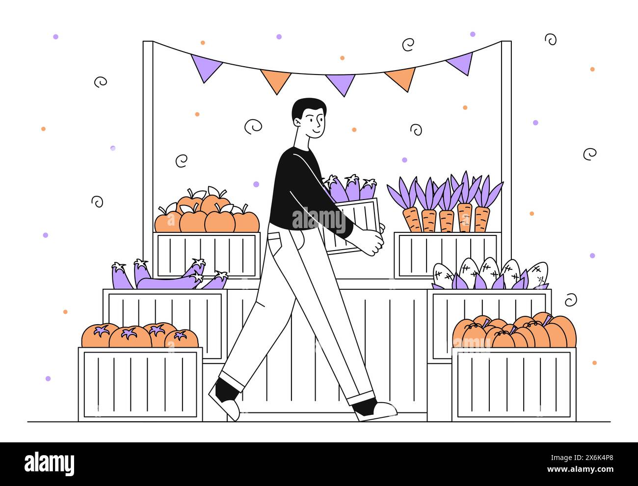 Market with vegetables vector simple Stock Vector Image & Art - Alamy