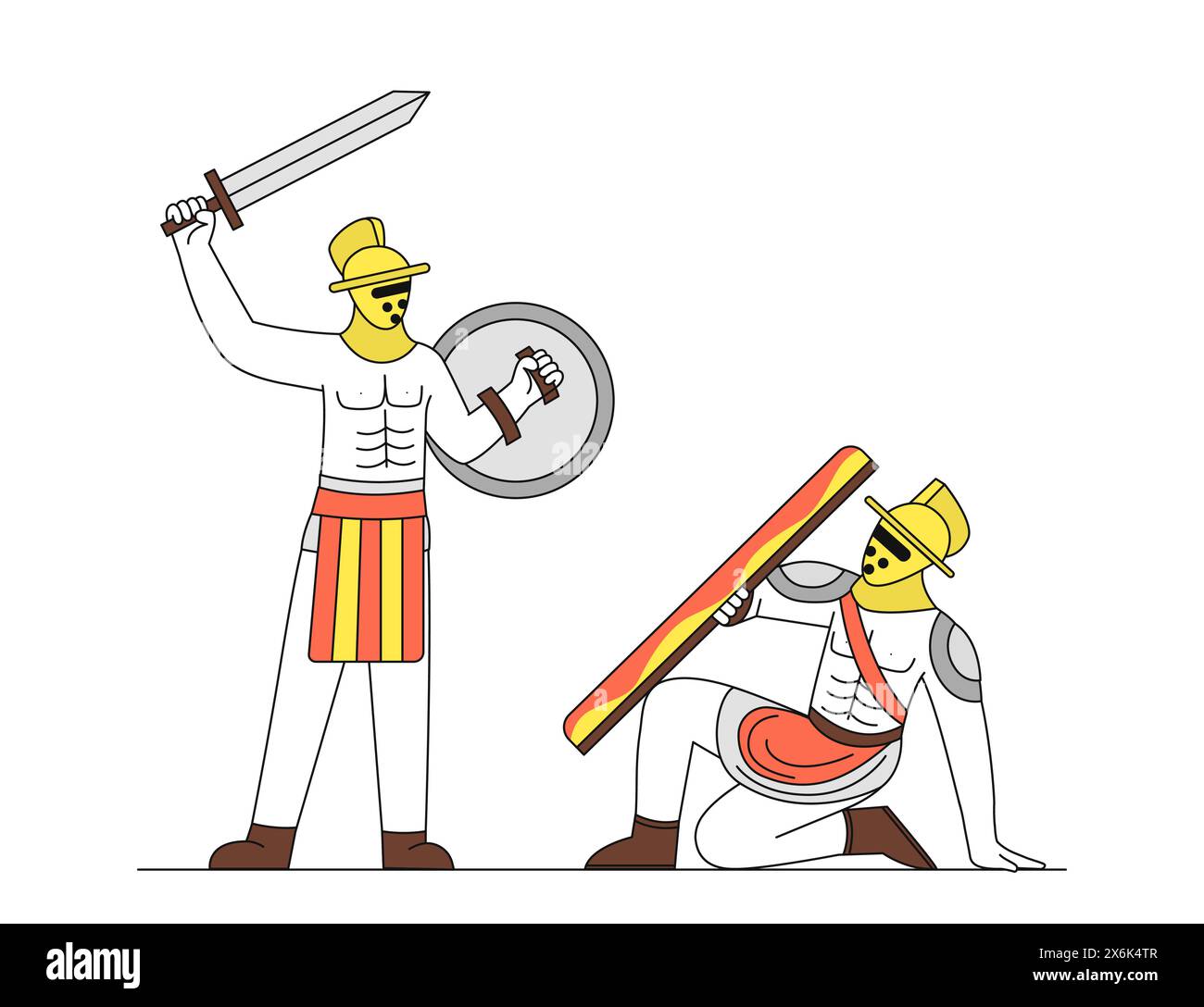 Gladiators fight vector simple Stock Vector Image & Art - Alamy