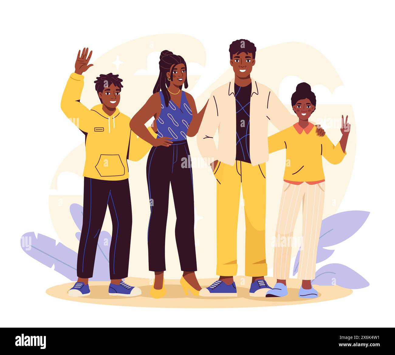 Family of african american nationality vector Stock Vector Image & Art ...