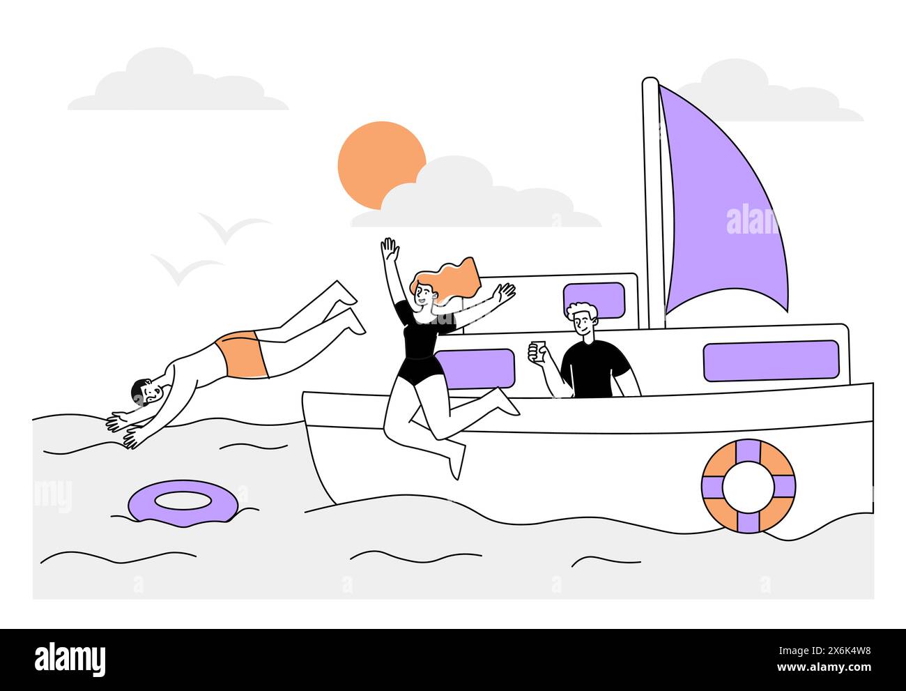 Party on ship vector simple Stock Vector Image & Art - Alamy