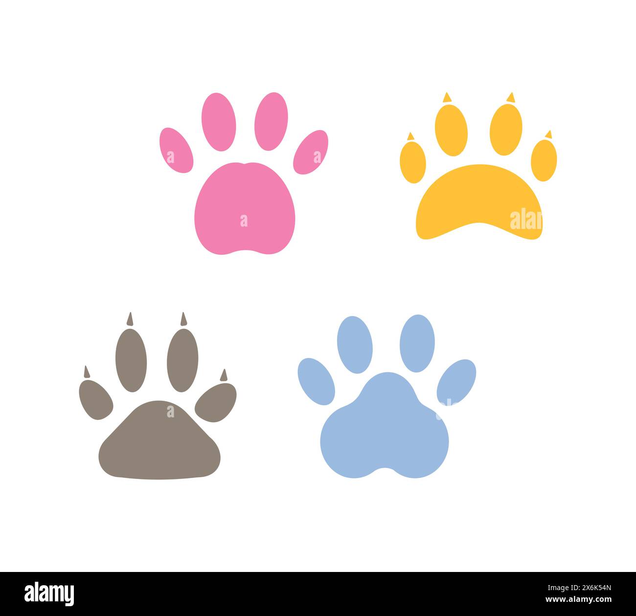 Footprints of colorful paws vector set Stock Vector Image & Art - Alamy
