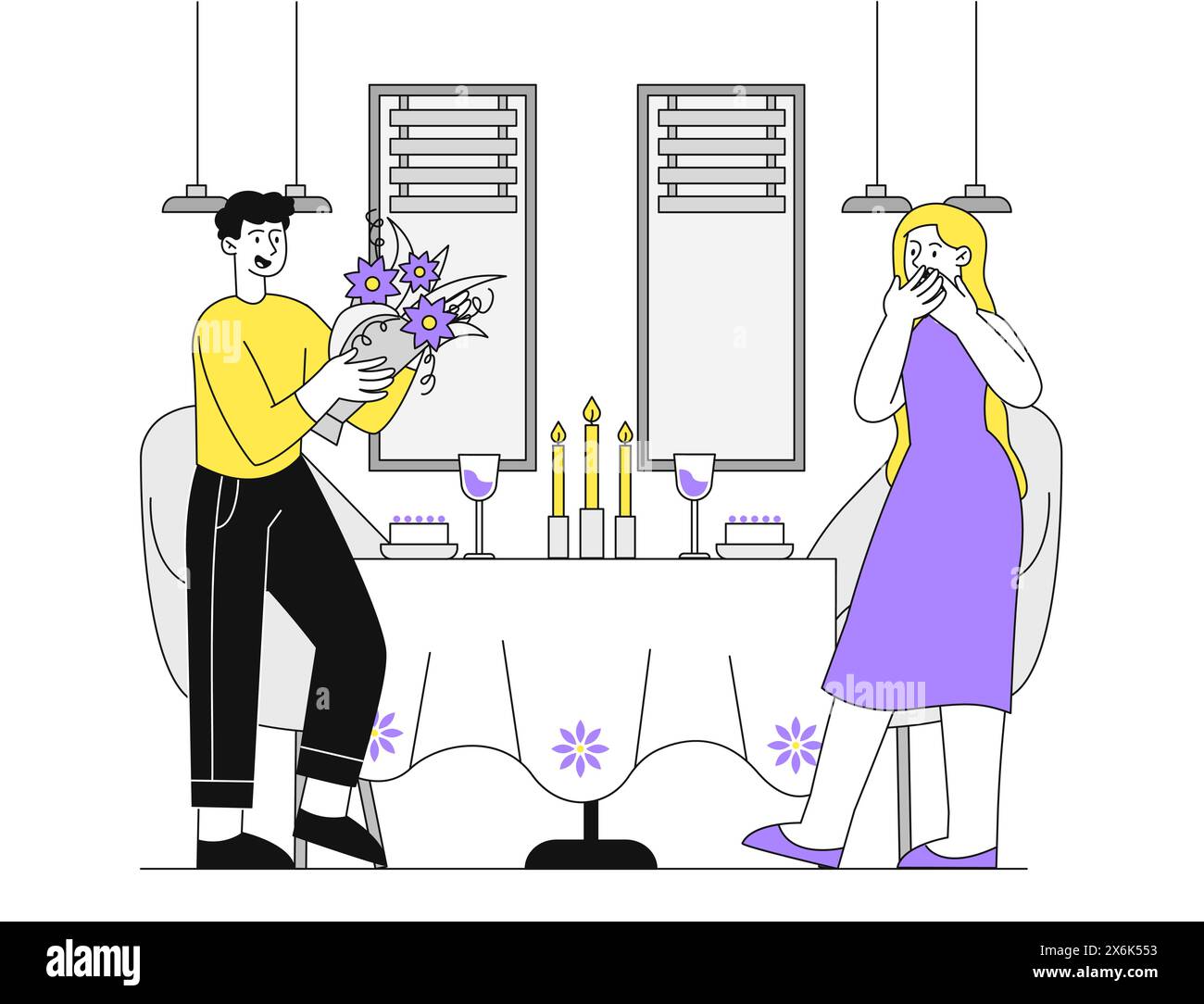 Romantic surprise vector simple Stock Vector Image & Art - Alamy