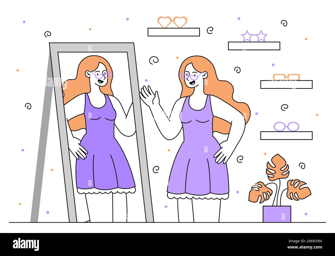 Optometrist glasses woman Stock Vector Images - Alamy