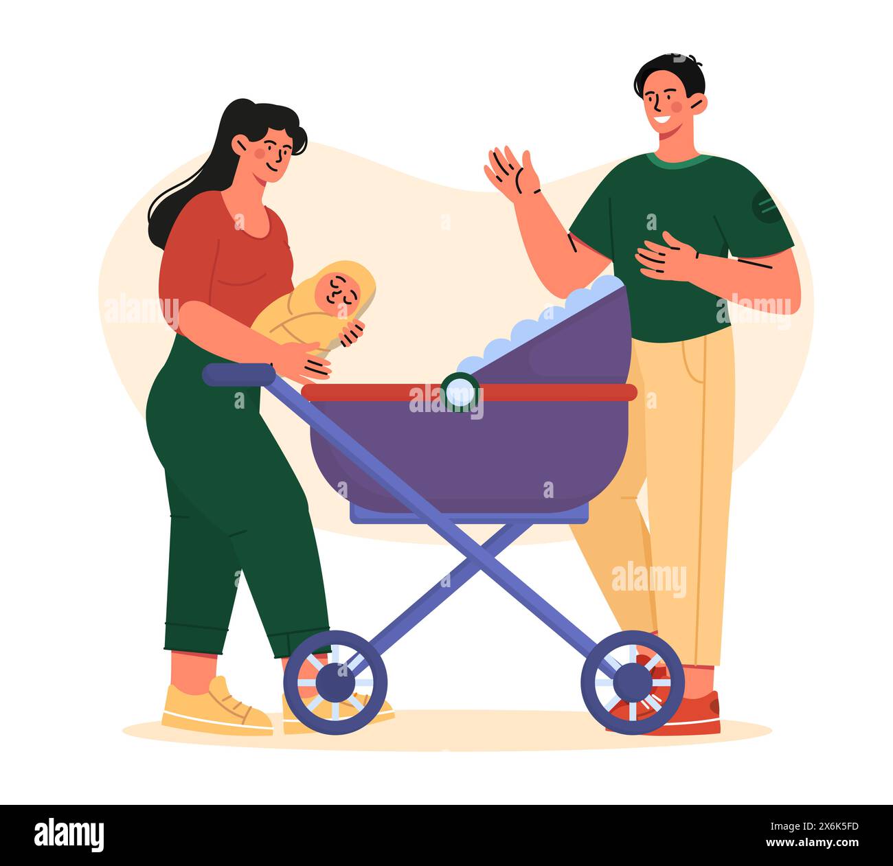 Young family with baby vector Stock Vector Image & Art - Alamy