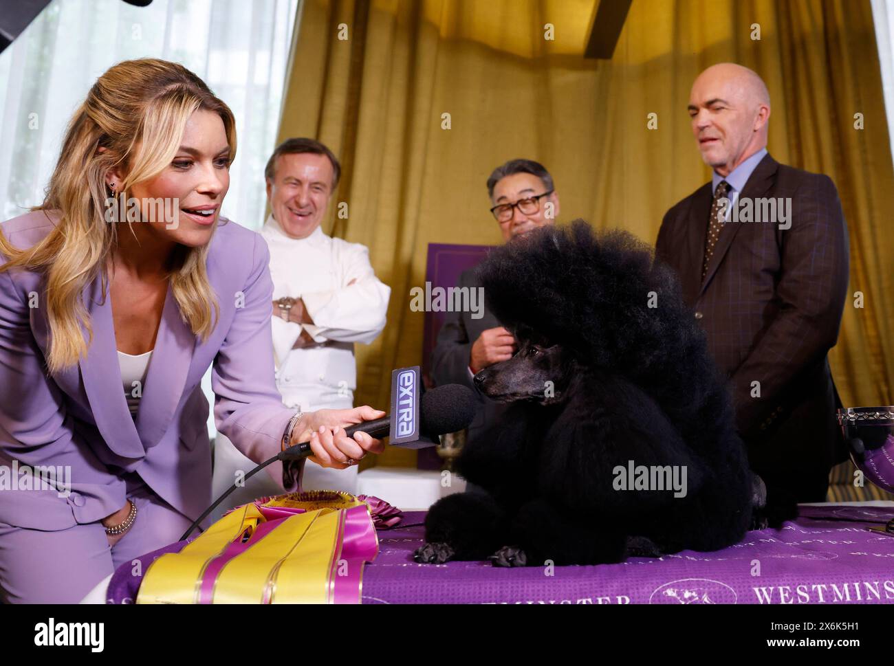 New York, United States. 15th May, 2024. Handler Kaz Hosaka and ...