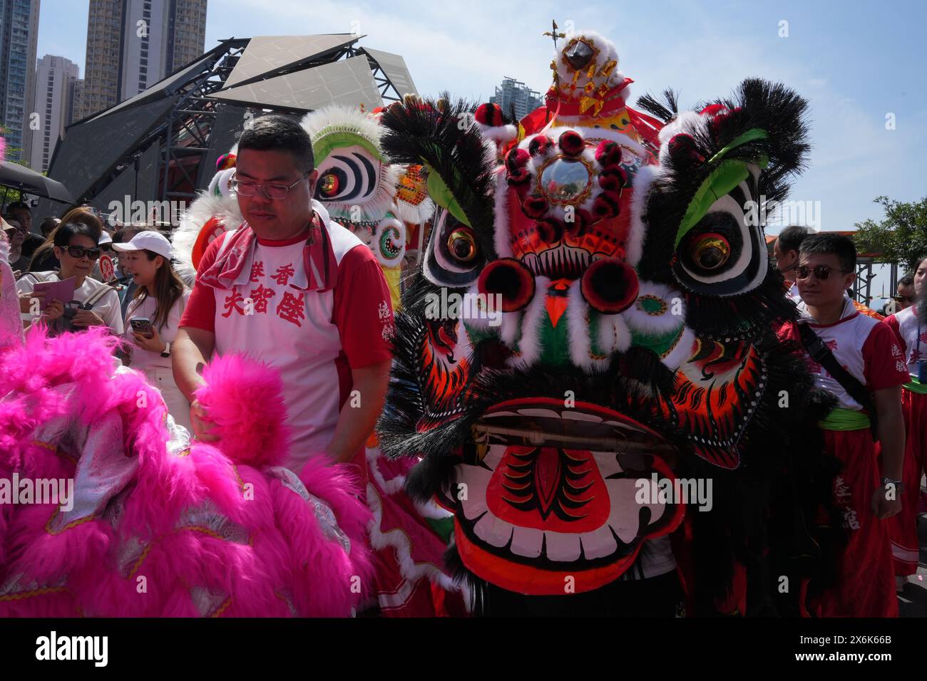 Hong Kong, Hong Kong. 15th May, 2024. Lion dancers seen during the Tam ...