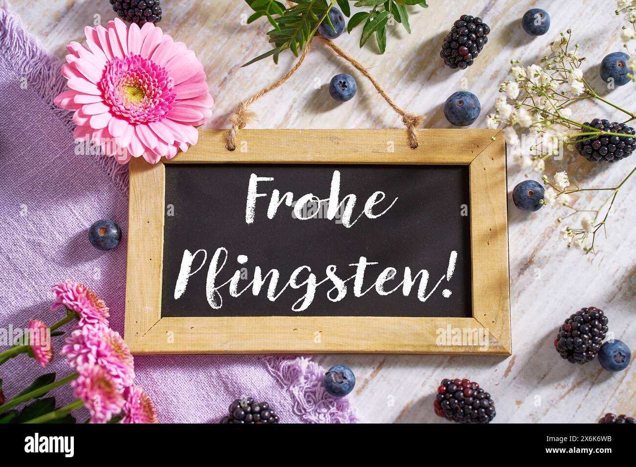 15 May 2024: Sign with inscription: Happy Pentecost surrounded by ...