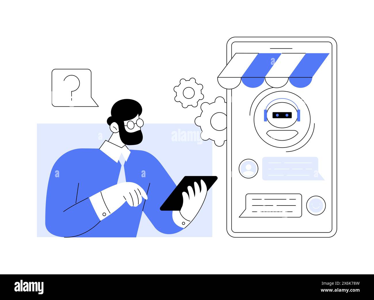 AI-Powered Sales Chatbot Assistance abstract concept vector ...