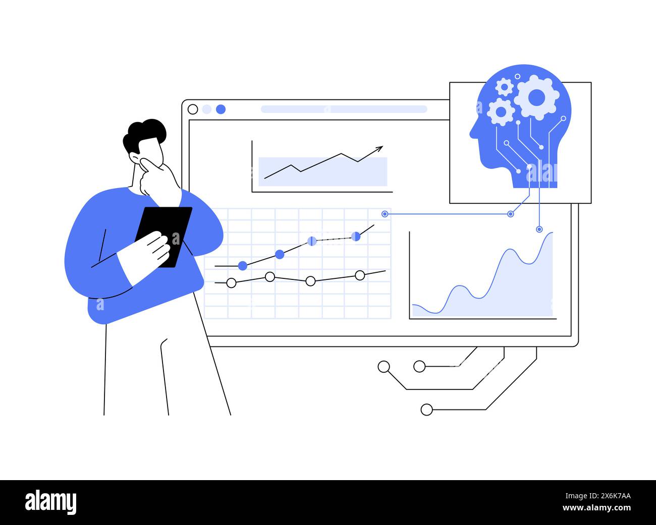 Sales Trend Forecasting with AI abstract concept vector illustration ...