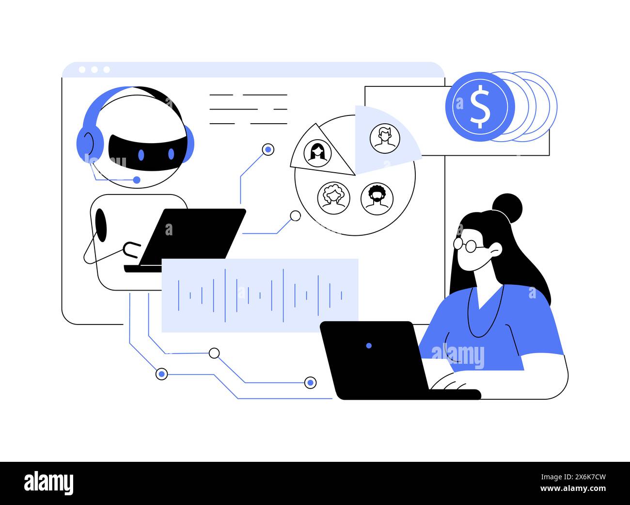 AI-Driven Call Analysis abstract concept vector illustration Stock ... AI-Driven Call Analysis abstract concept vector illustration Stock ...