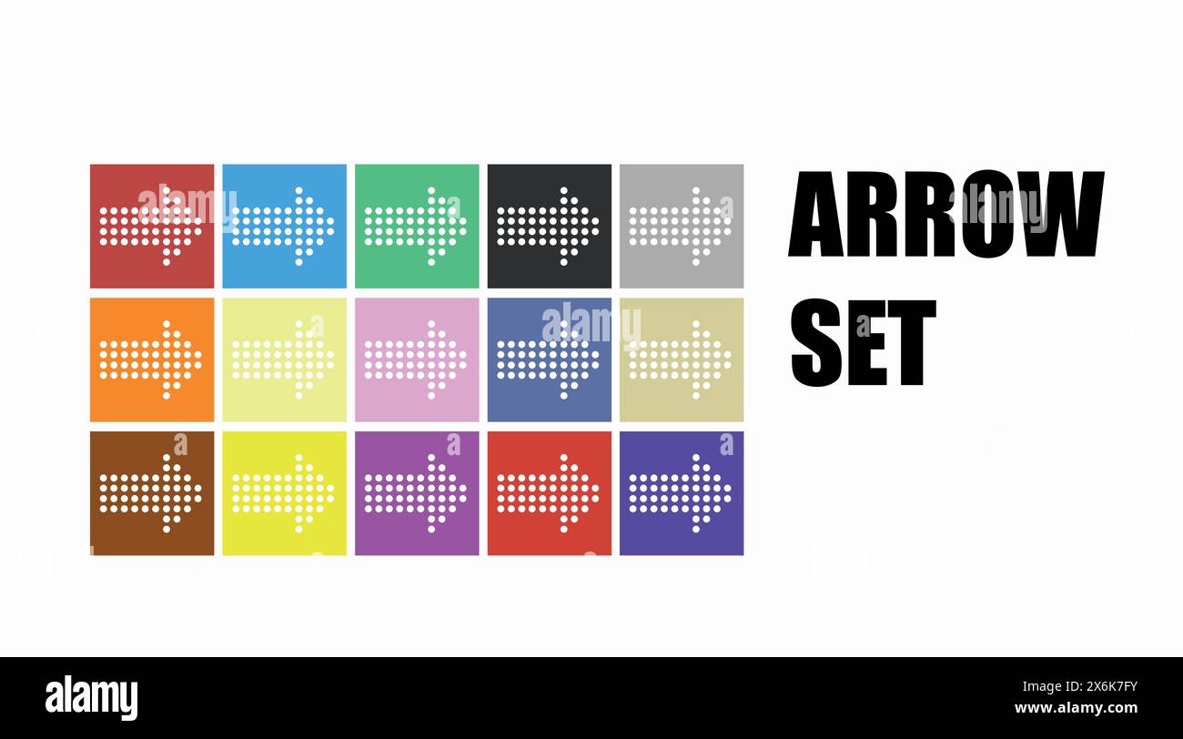 Arrow icon vector set. Vector isolated illustration set of different ...