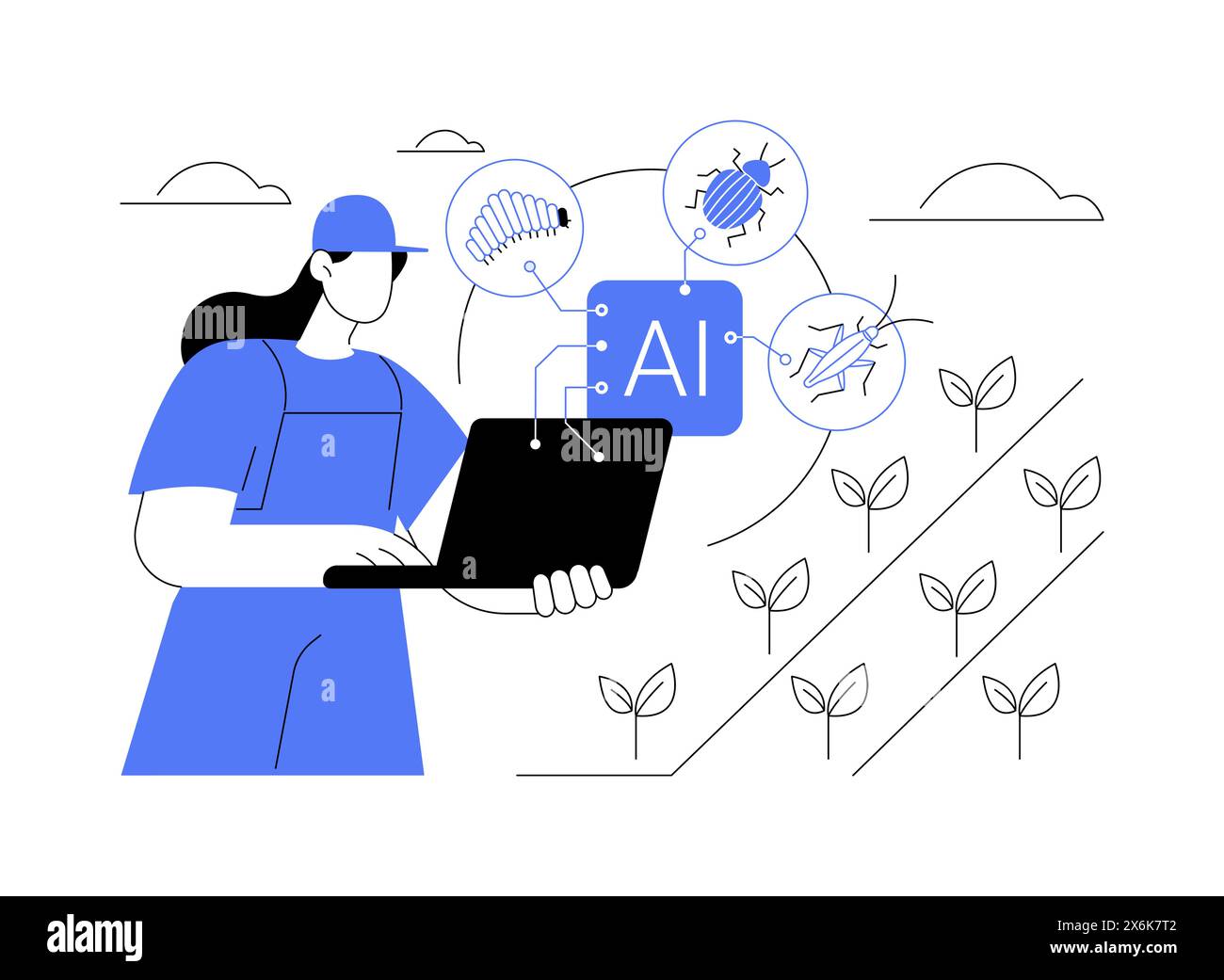 AI-Predictive Pest Management abstract concept vector illustration ...