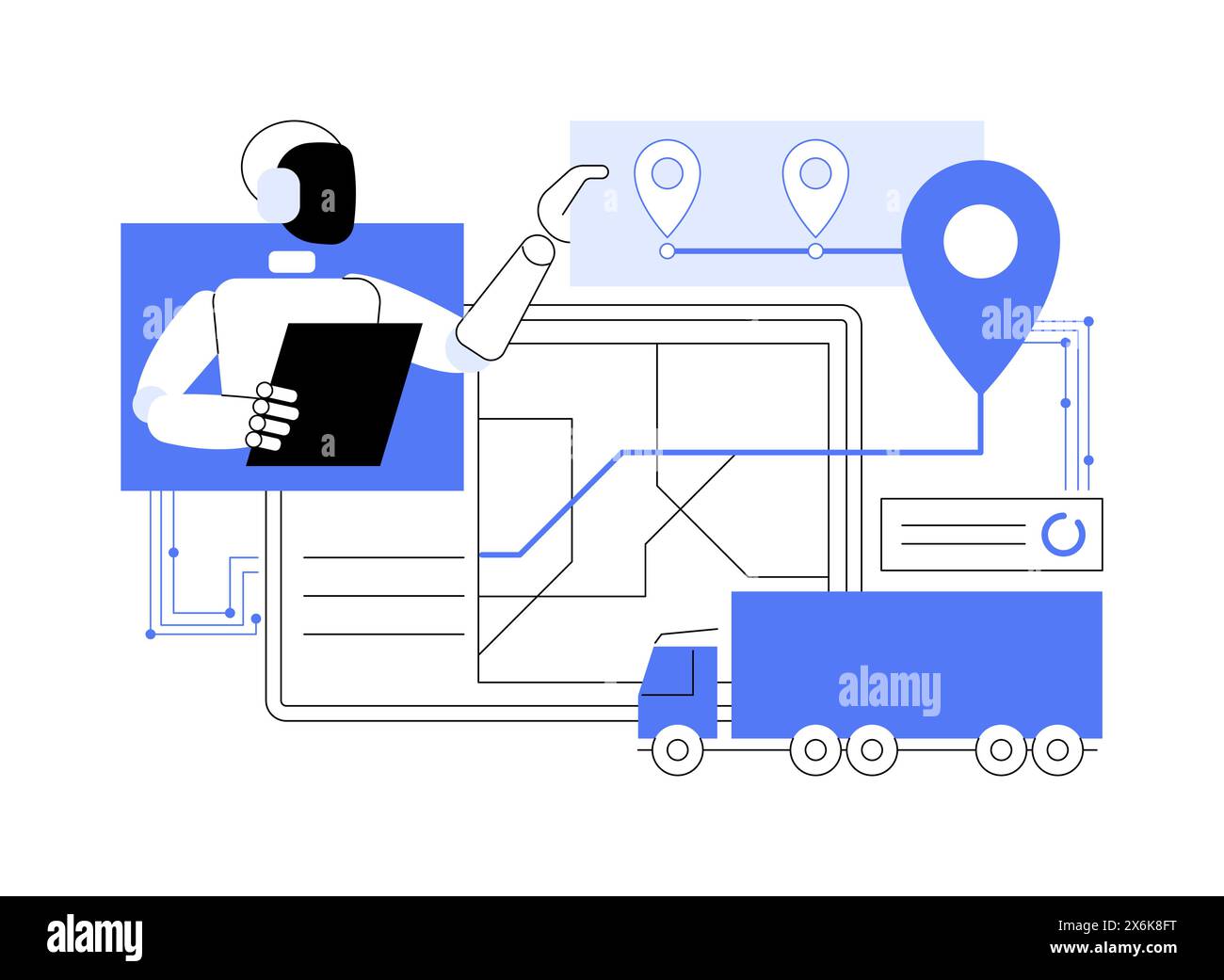 AI-Powered Route Optimization abstract concept vector illustration ...