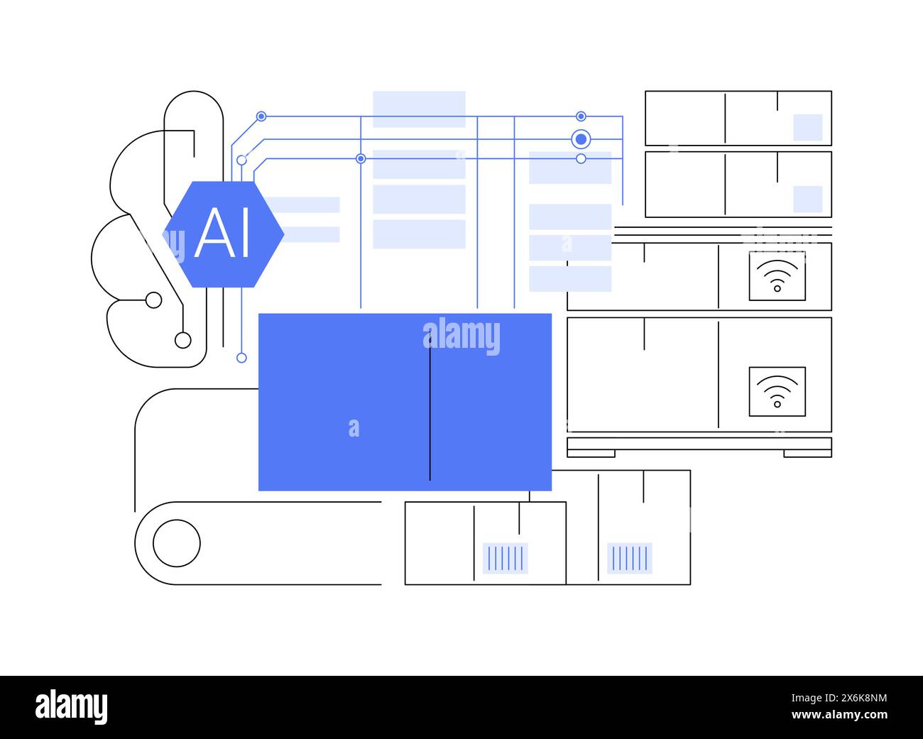AI-Optimized Warehouse Operations abstract concept vector illustration Stock Vector Image & Art ...