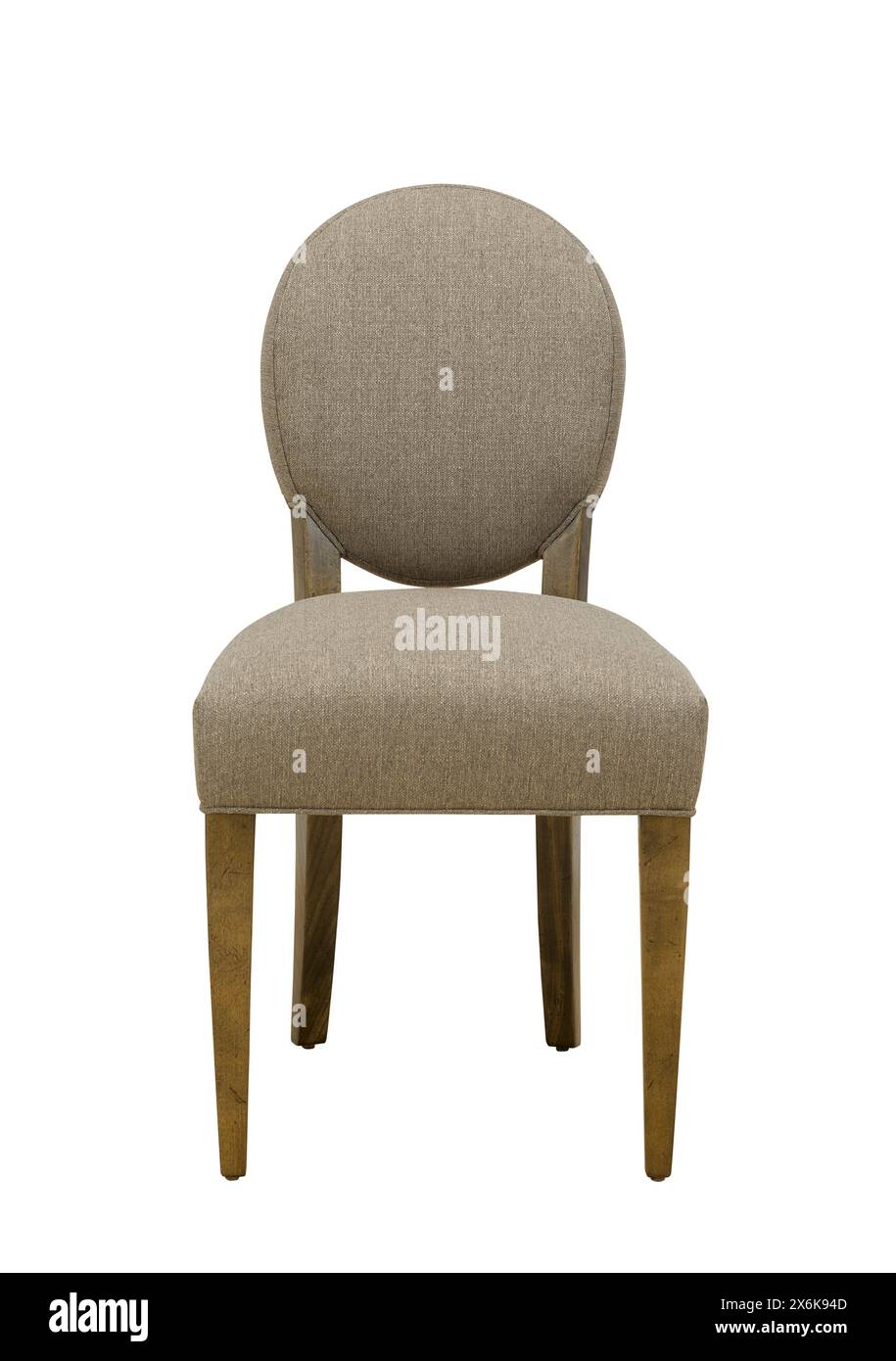 cut out fabric armchair soft cushion with wood leg isolated on white ...