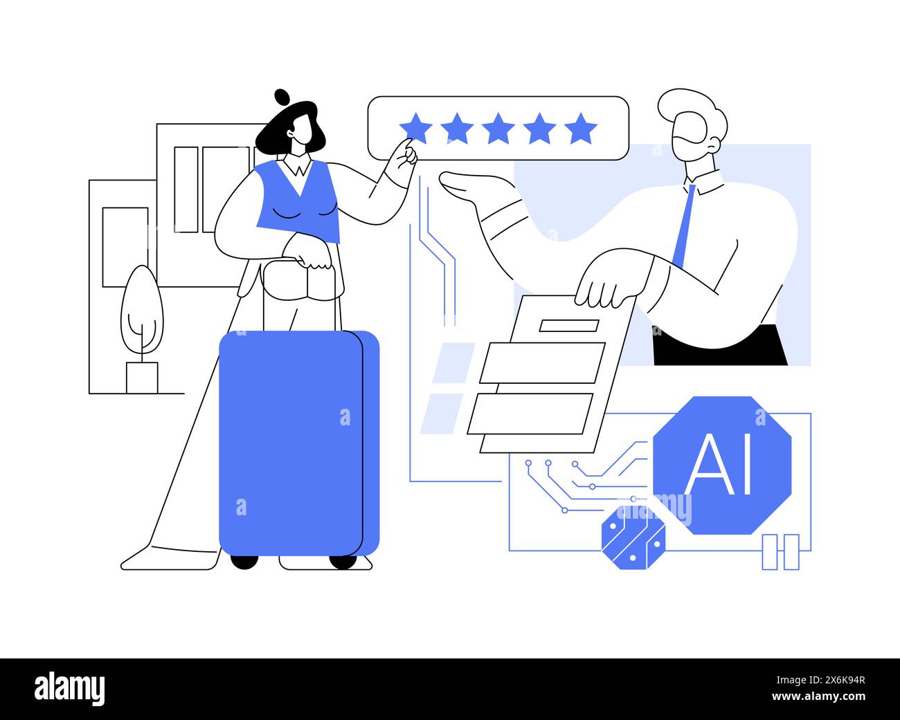 AI-Personalized Guest Experience abstract concept vector illustration ...