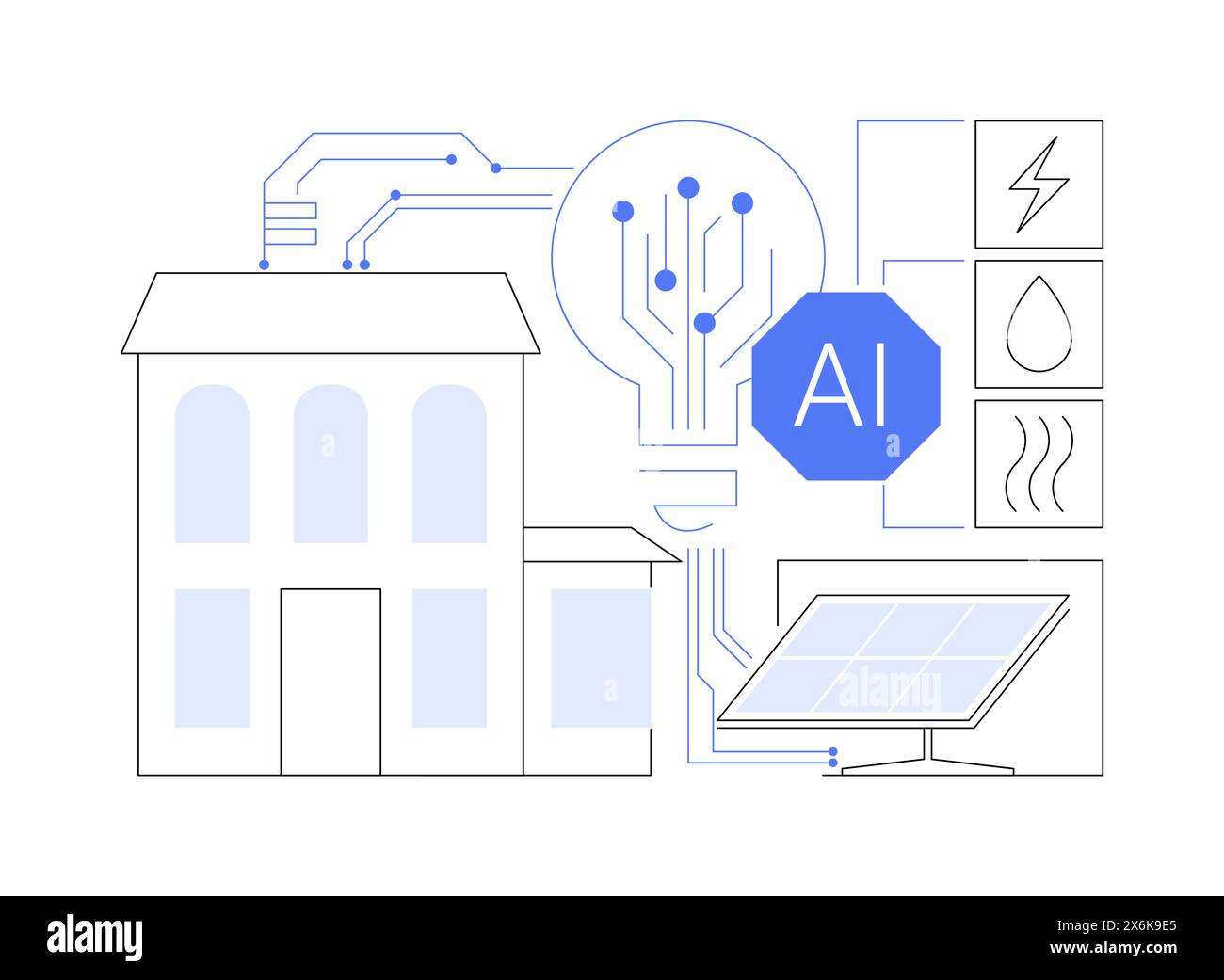 AI-Backed Energy Efficiency abstract concept vector illustration Stock ...