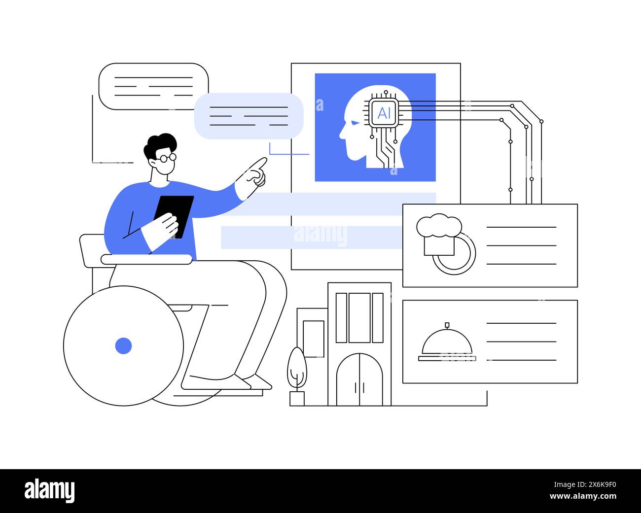 AI-Enhanced Accessibility Services abstract concept vector illustration ...