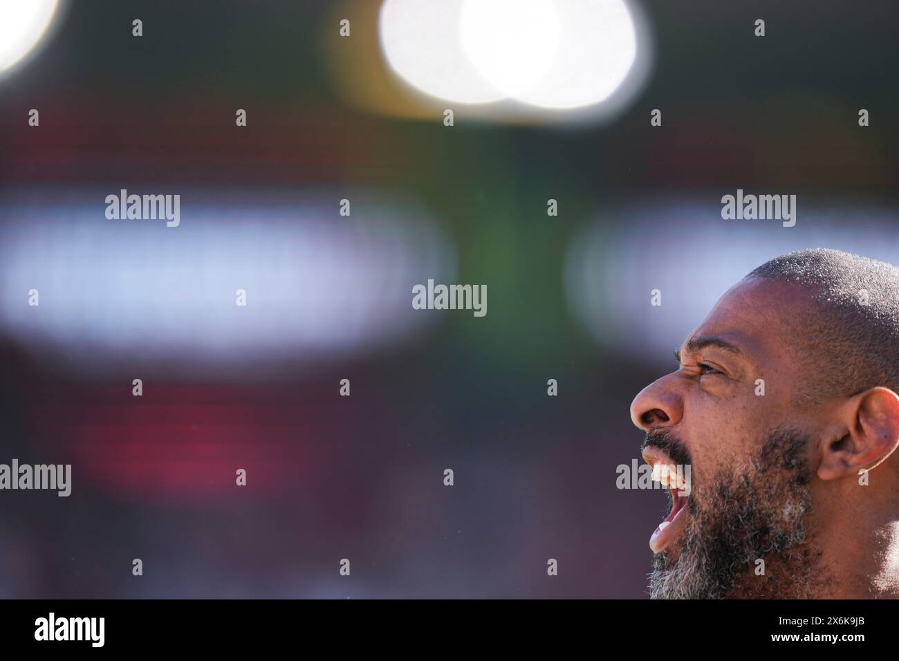 Vejle, Denmark. 15th May, 2024. David Nielsen (Coach Lyngby) before the ...